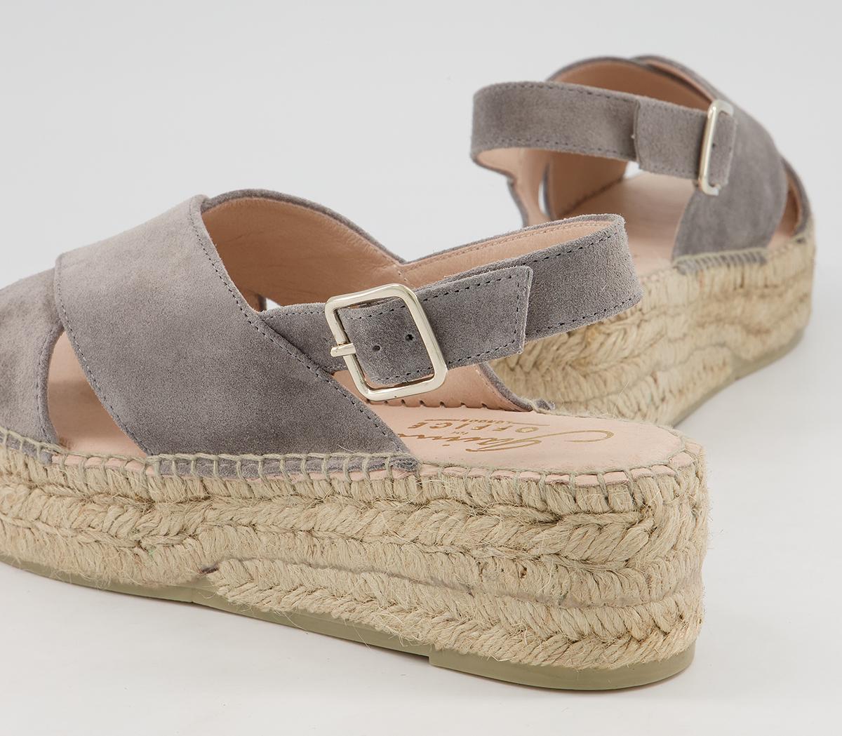 Gaimo for OFFICE Lisbet Buckle Sandals Grey - Flat Shoes for Women