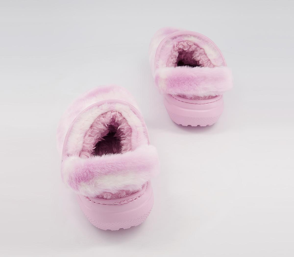 Crocs Classic Lined Cozy Fluff Clogs Ballerina Pink - Flat Shoes for Women