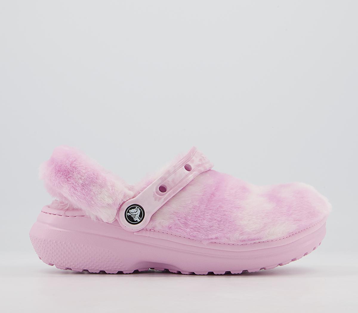 Crocs Classic Lined Cozy Fluff Clogs Ballerina Pink - Flat Shoes for Women