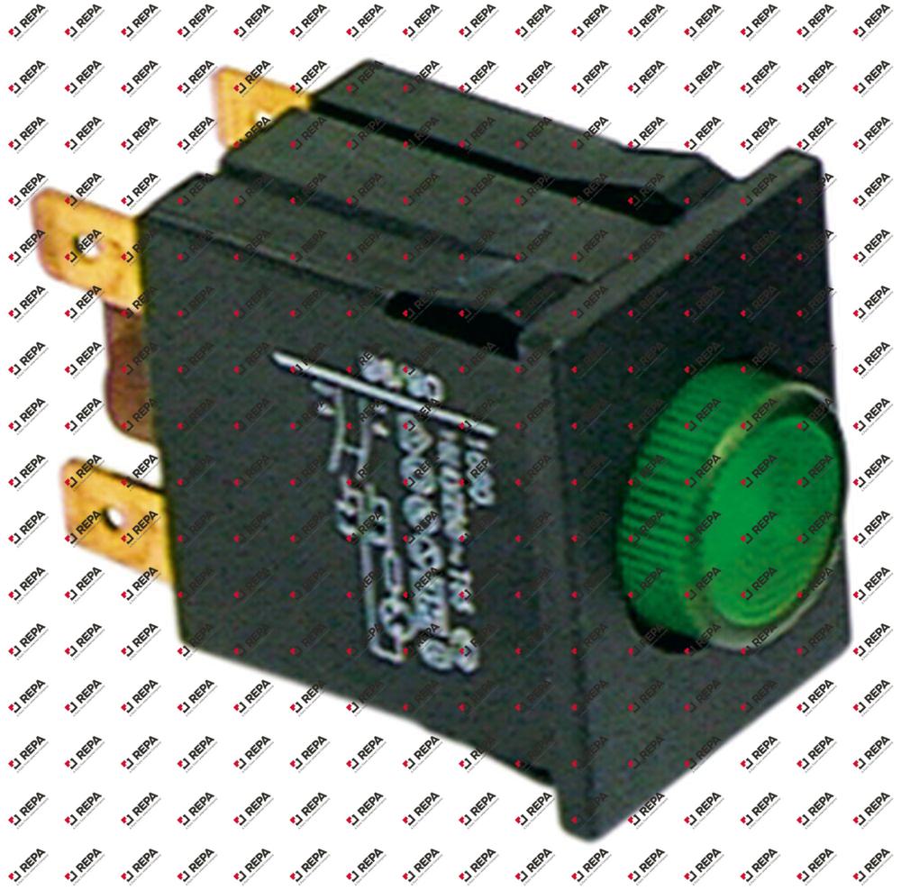 Druckschalter Einbaumaß 30x22mm rund grün 2NO | gastrotiger