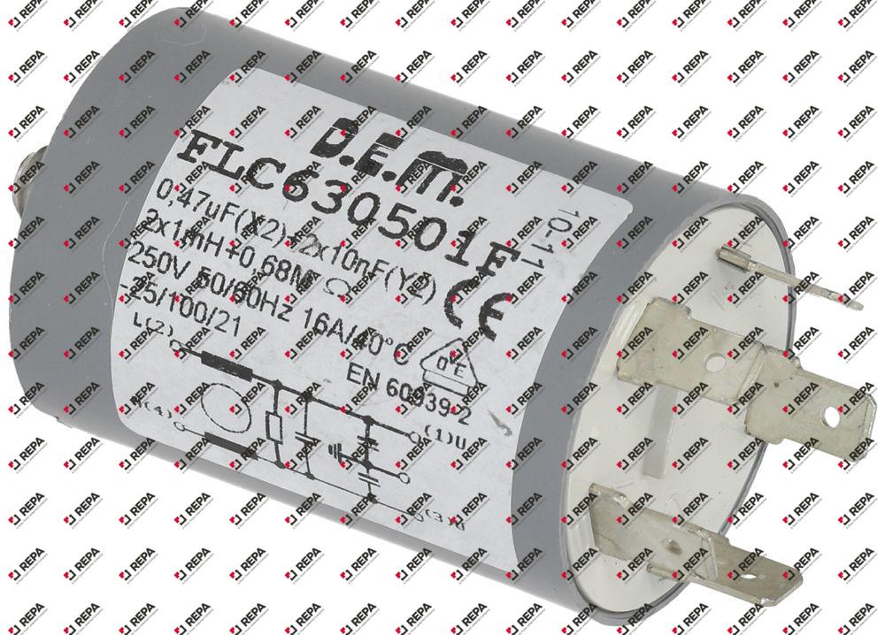 Entstörfilter 250V 50/60Hz 0,47µF(X2)+2x10nF(Y | gastrotiger