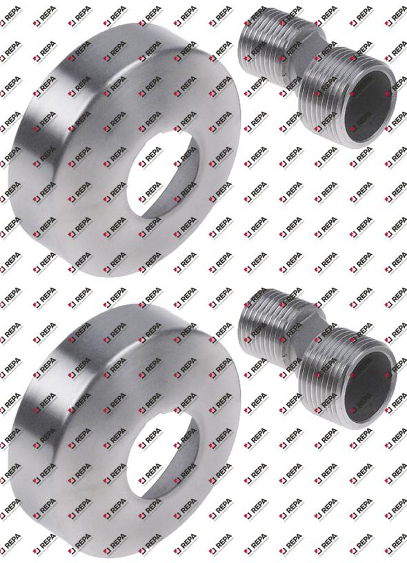 Exzenter Edelstahl L 64 mm mit Rosette Serie I | gastrotiger