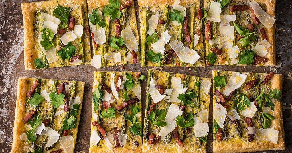 Baked Asparagus Pancetta Cheese Tart Recipe | Traeger Grills