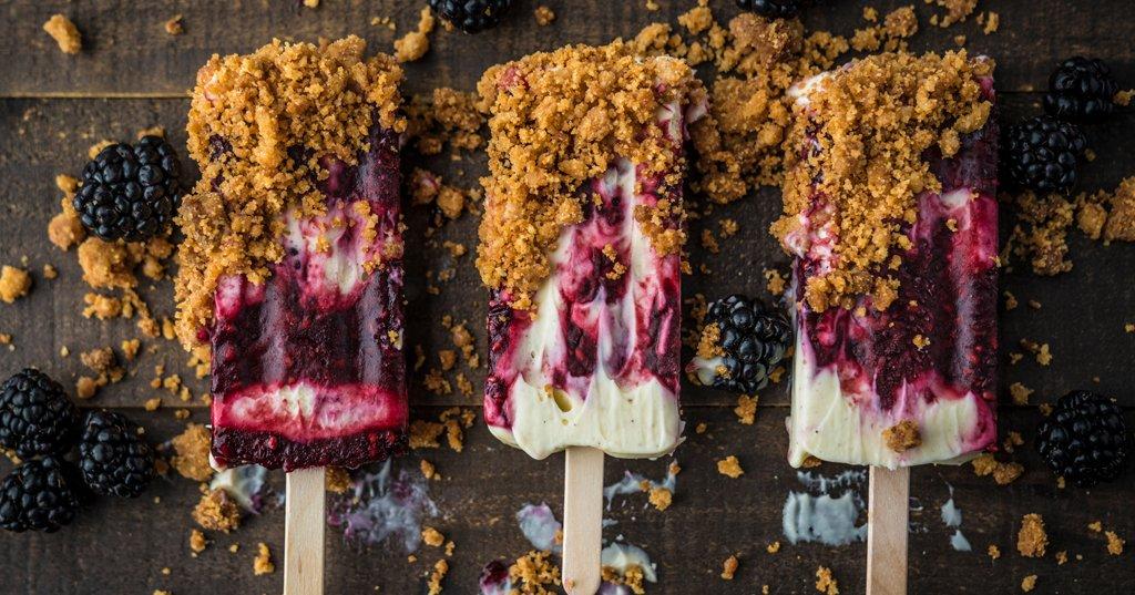 Smoked Blackberry Popsicle with Mascarpone and Cookie Crunch Recipe ...