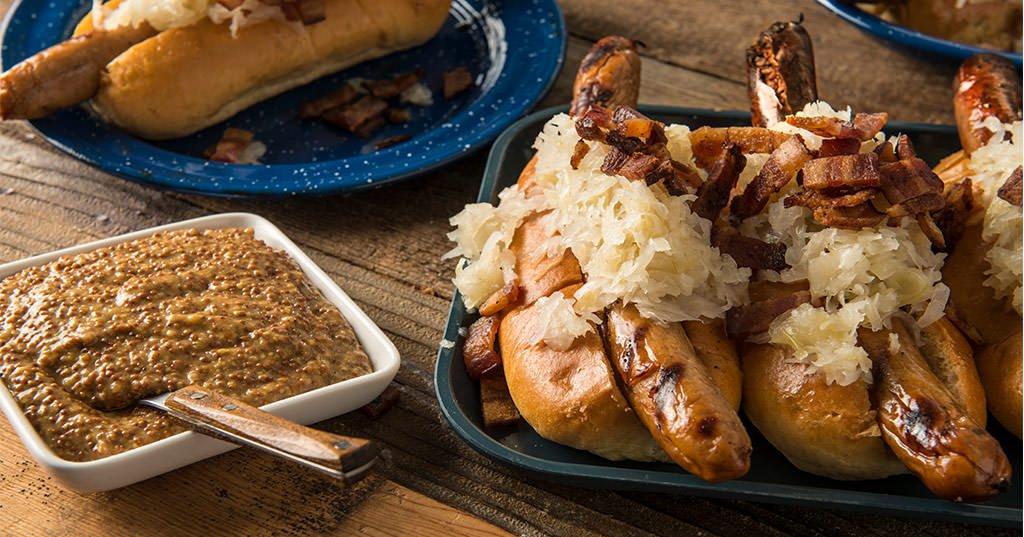 Grilled Frankfurter with Smoked Sauerkraut & Bacon Recipes | Traeger Grills