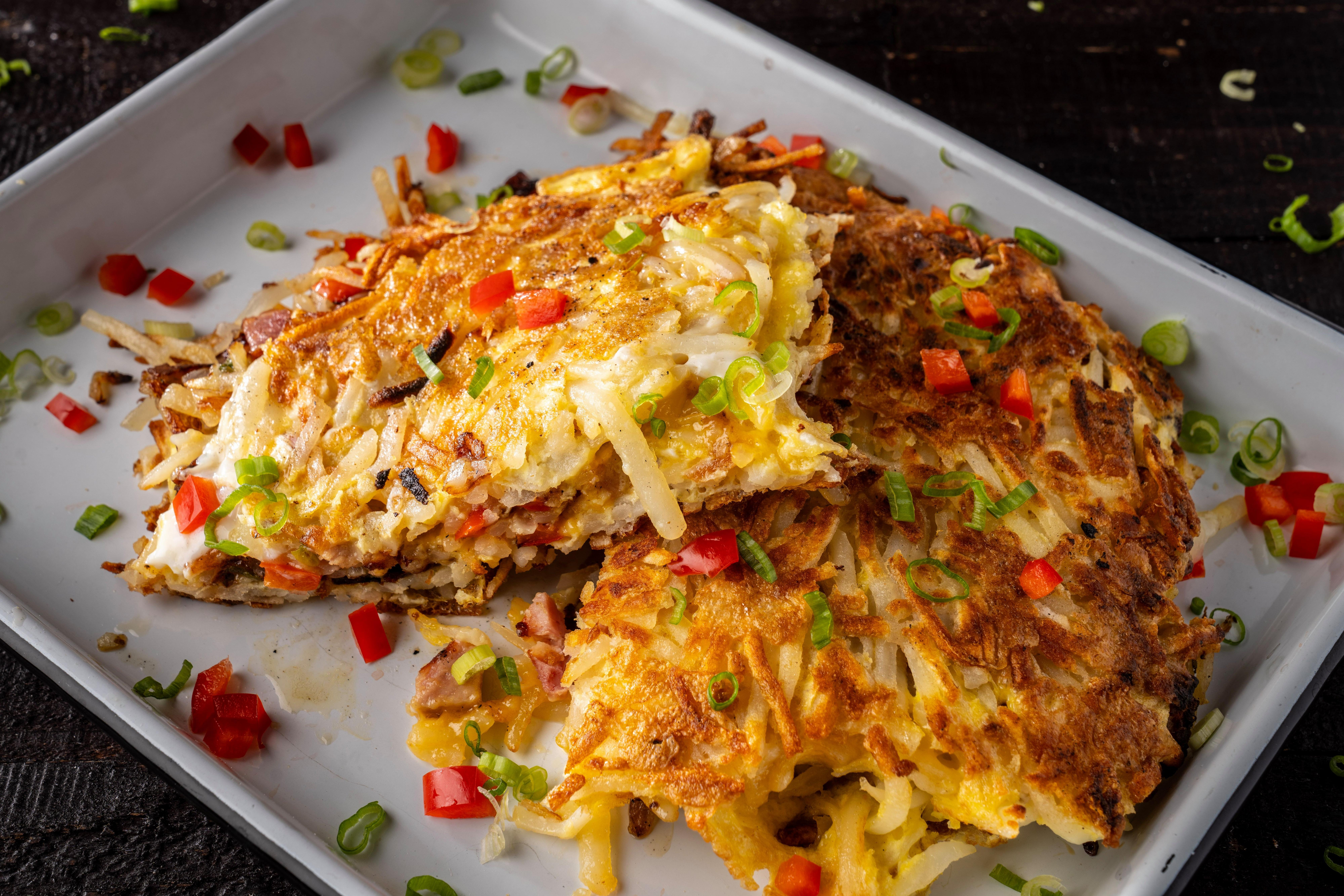 Griddle Hash Brown Omelette