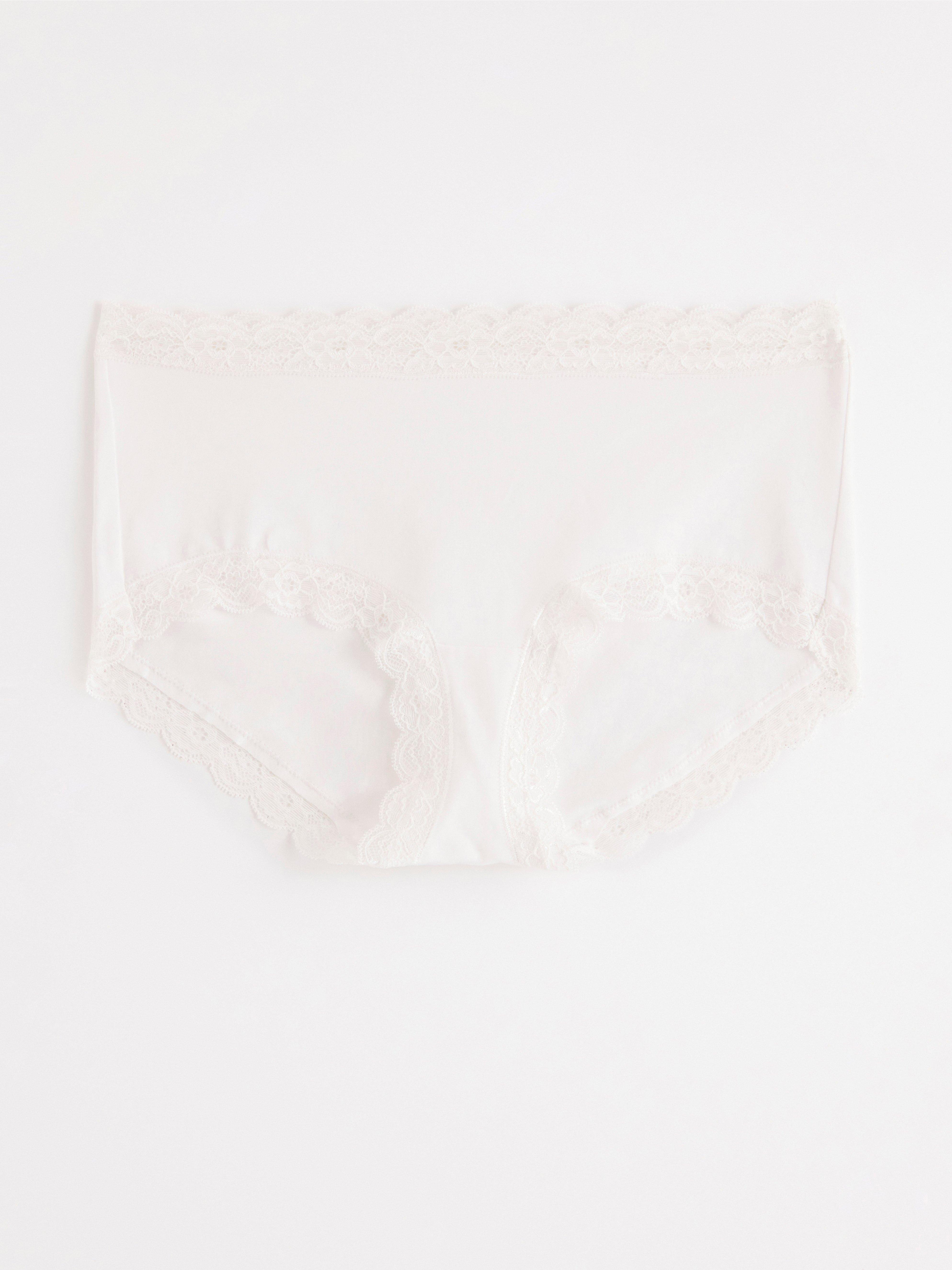 Regular waist brief with lace trim | Lindex UK