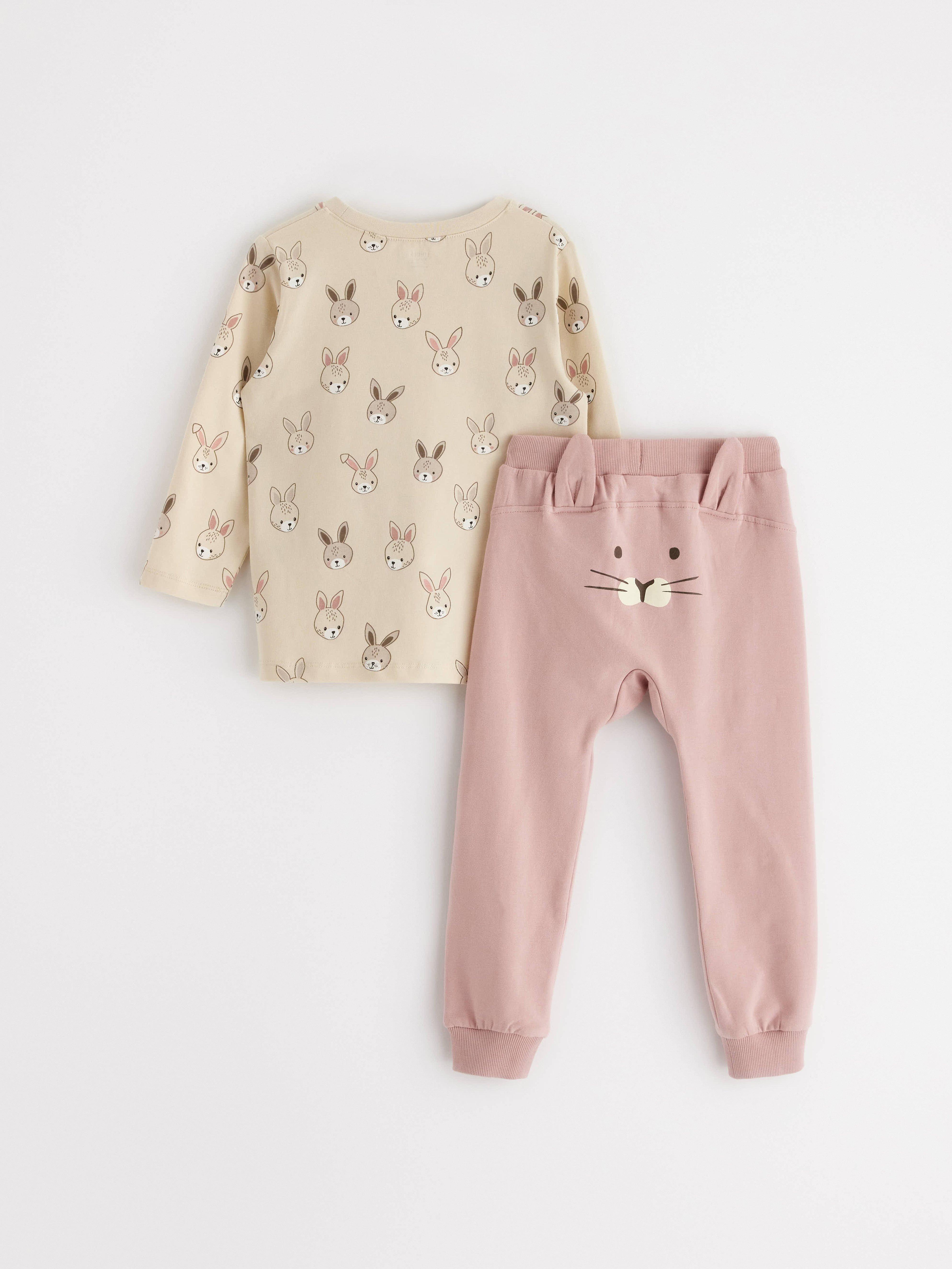 Souprava - Top s dlouhými rukávy a tepláky joggers | Lindex