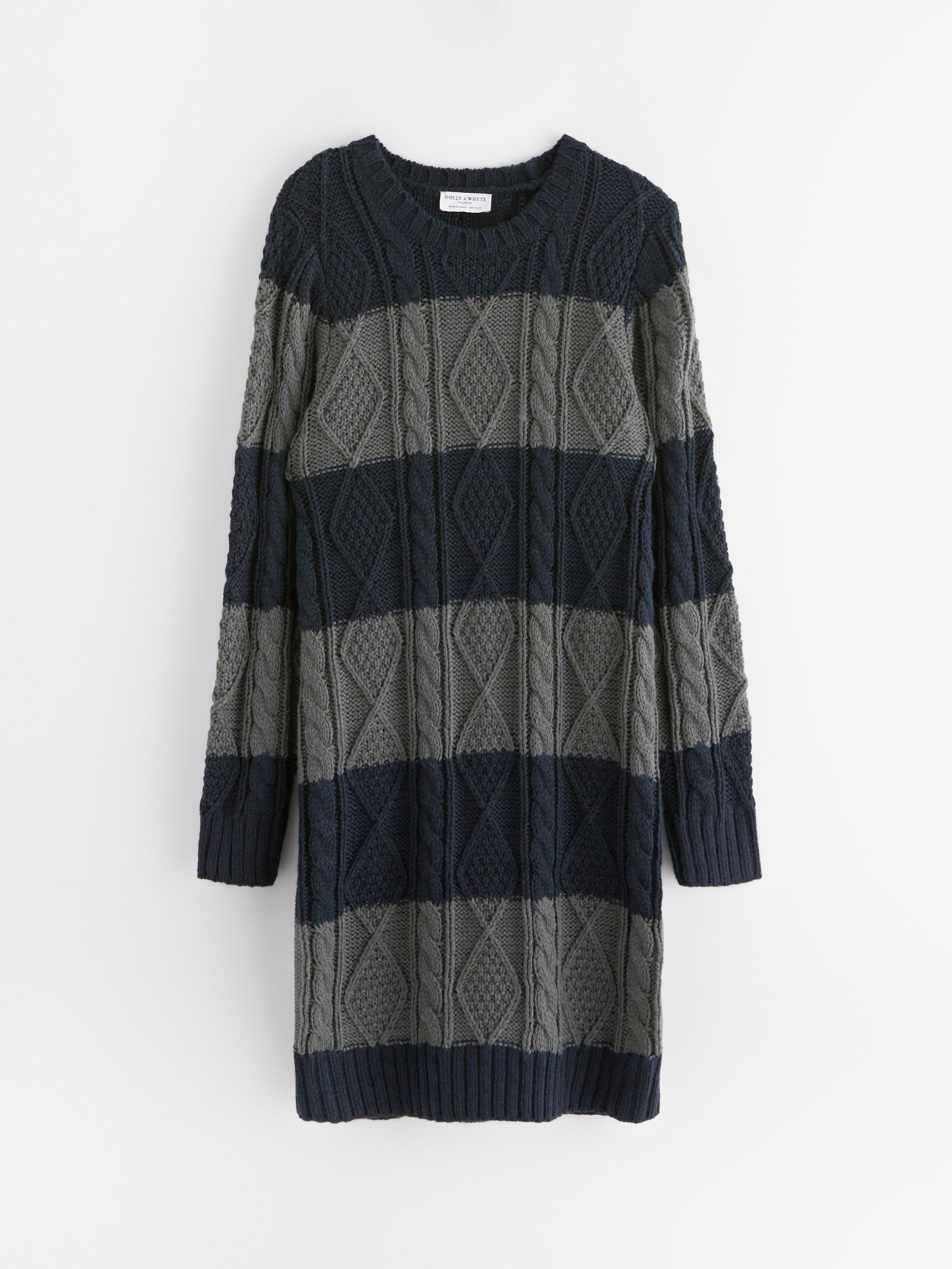 Långärmad stickad klänning | Lindex