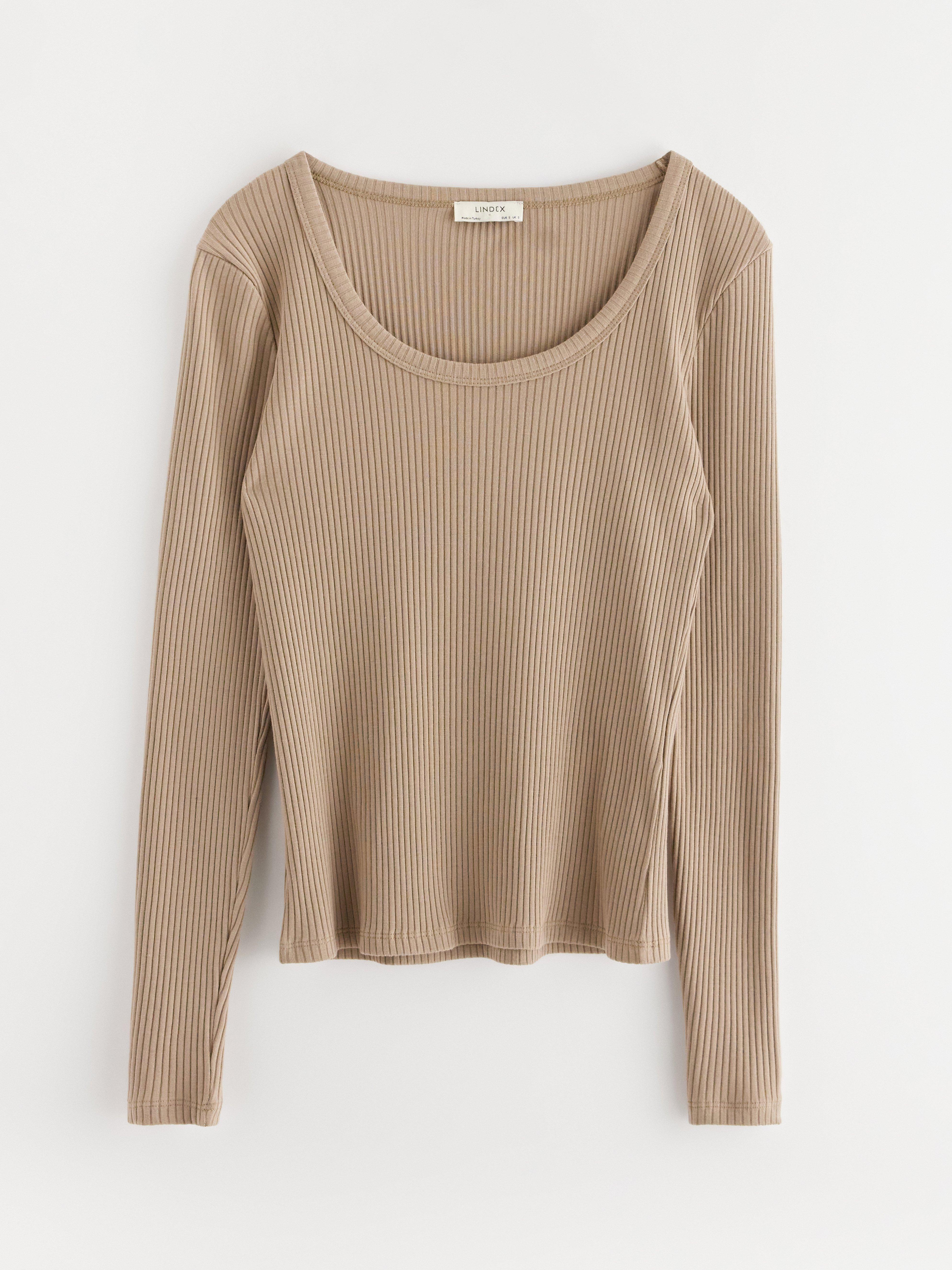 Ribbad långärmad topp | Lindex
