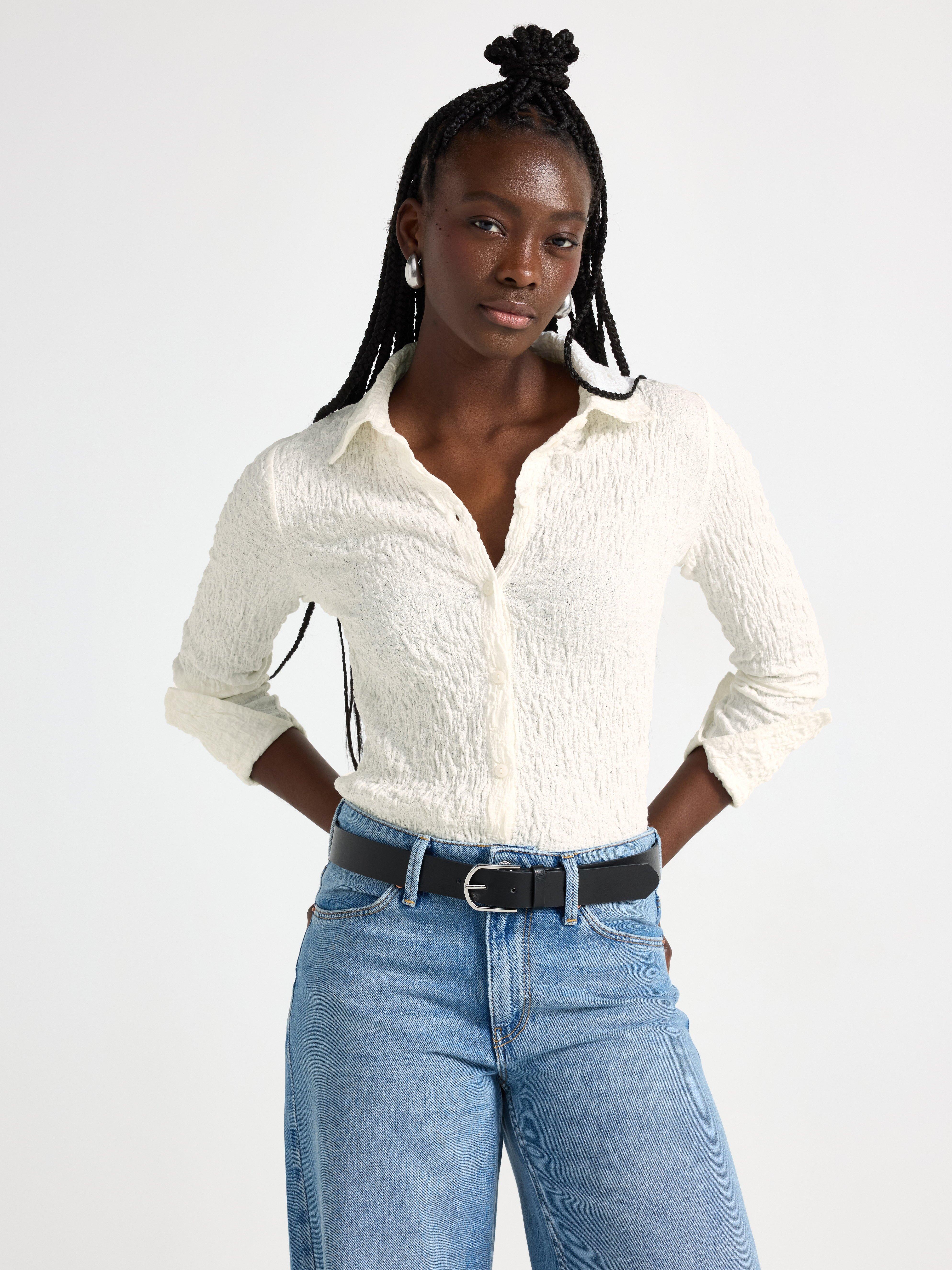 Textured shirt in jersey | Lindex