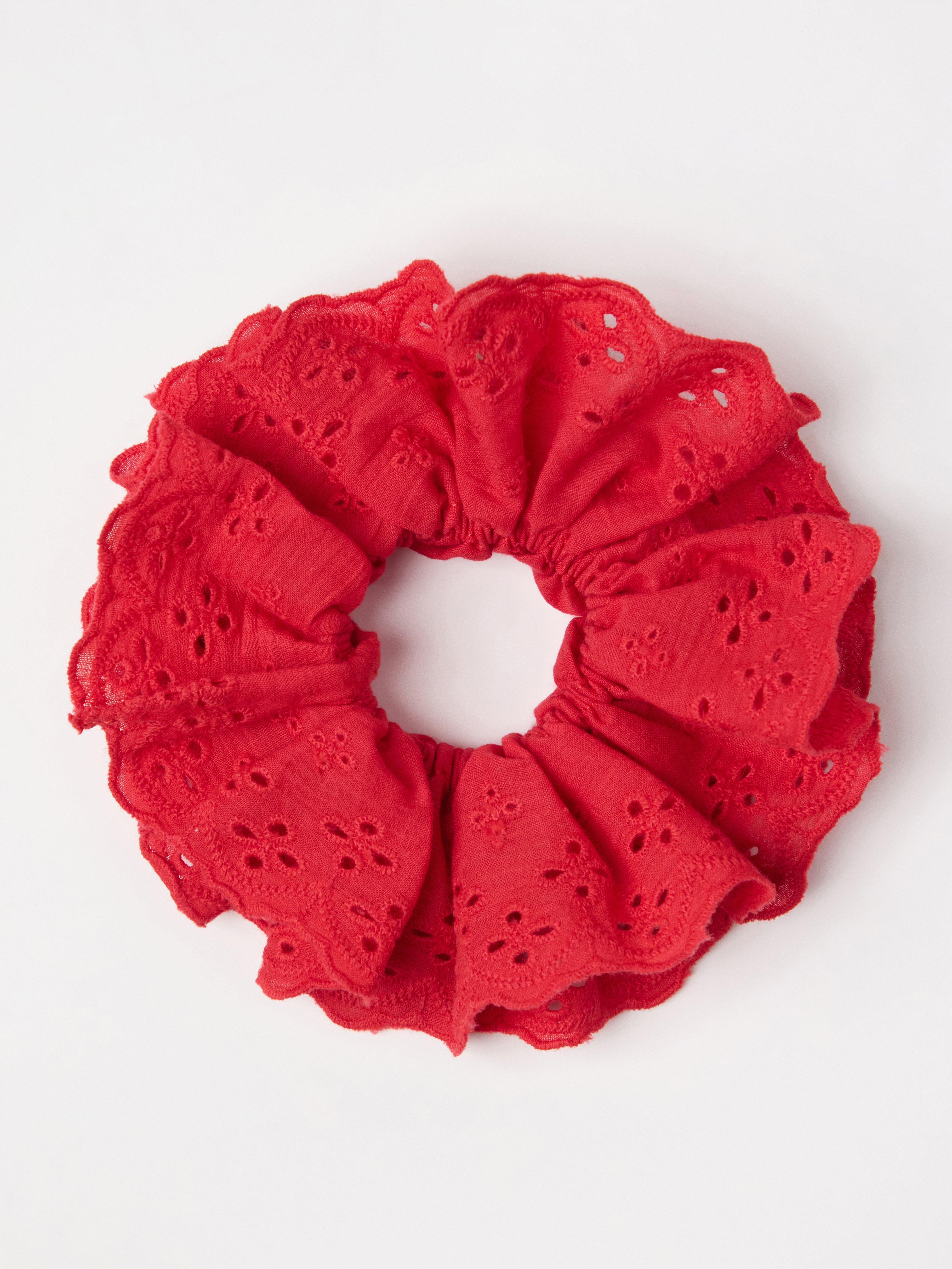 Scrunchie med broderie anglaise | Lindex