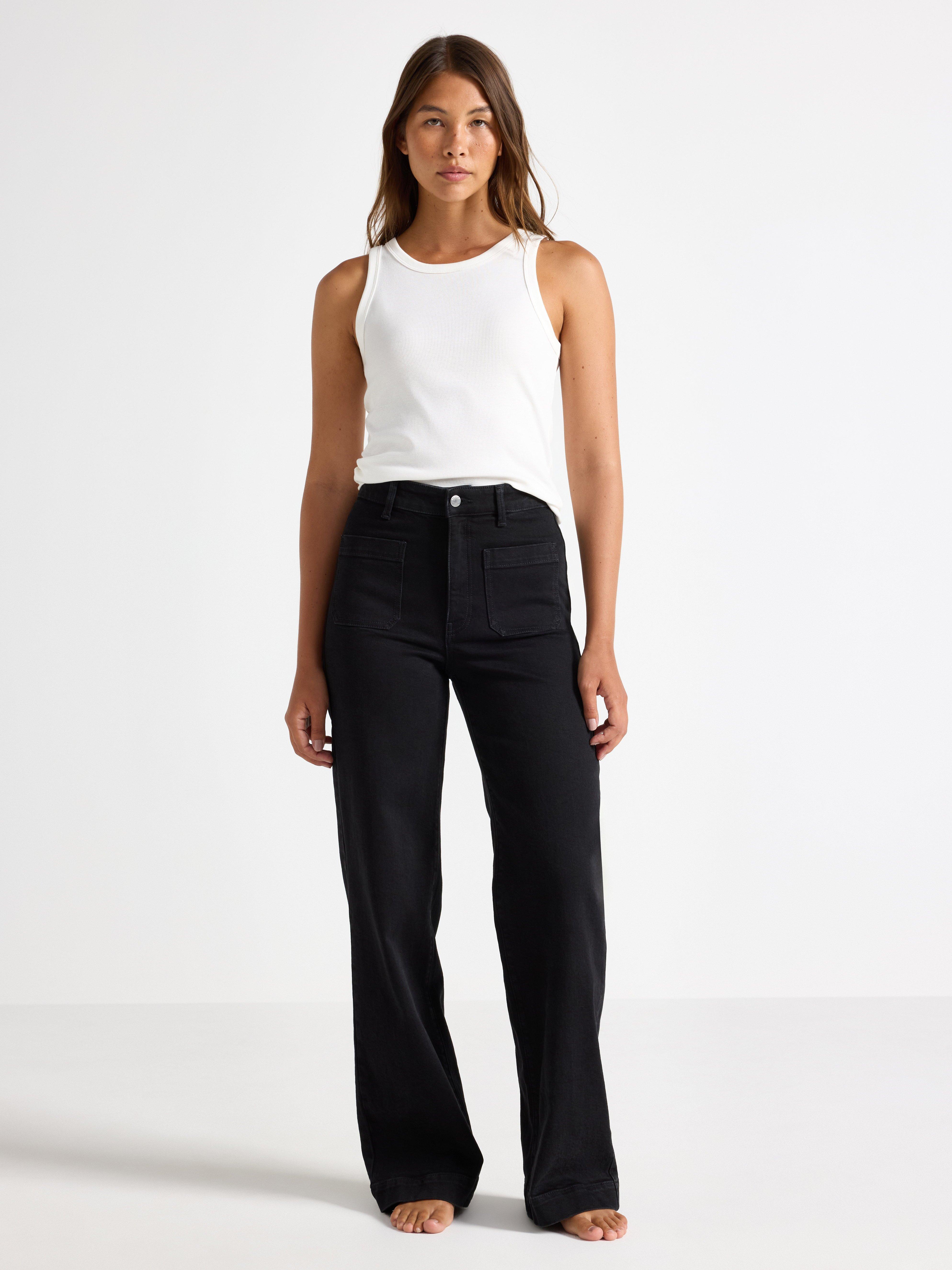 WIDE Paula high waist jeans with light stretch | Lindex