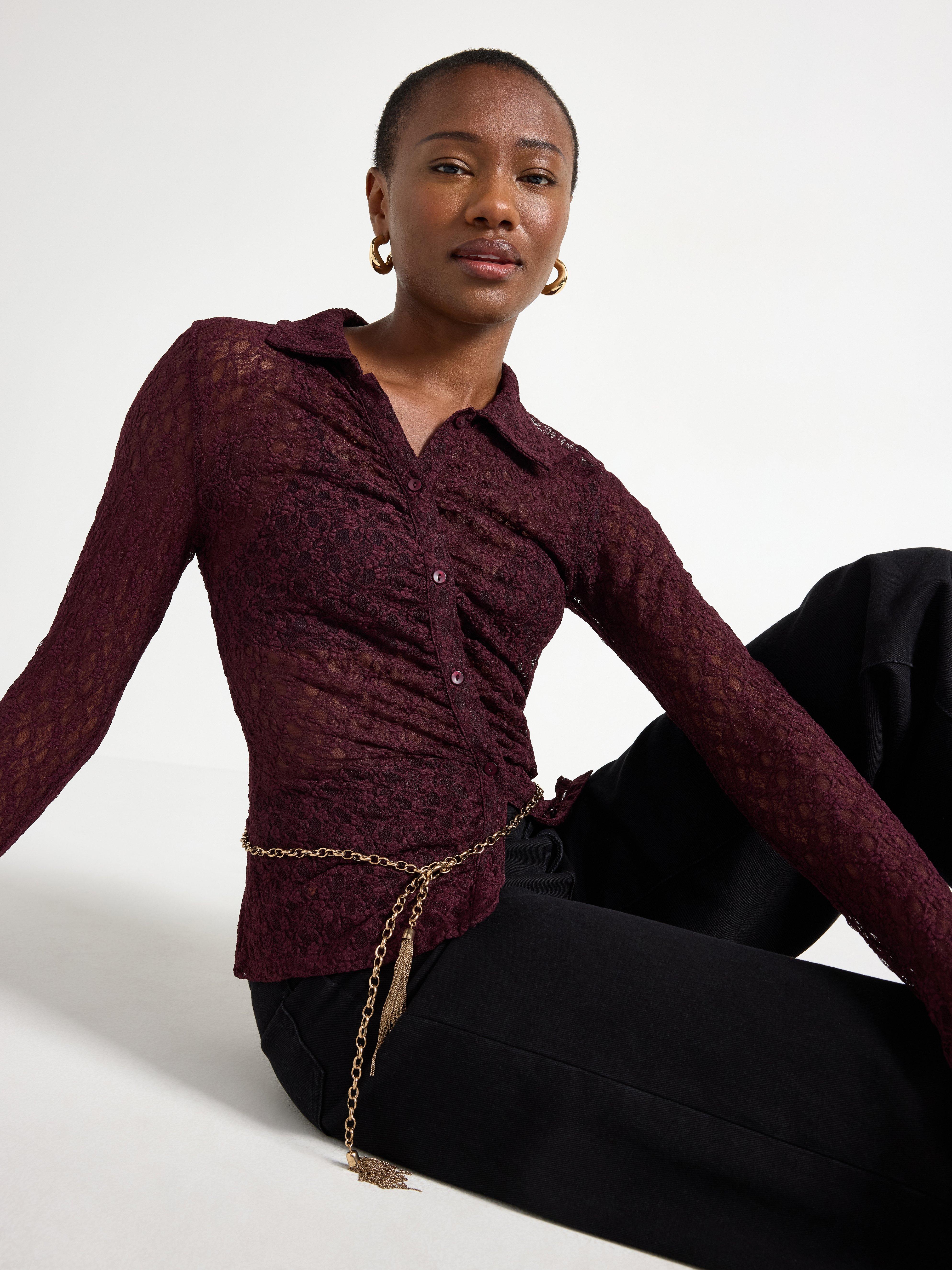 Long-sleeved shirt in lace | Lindex