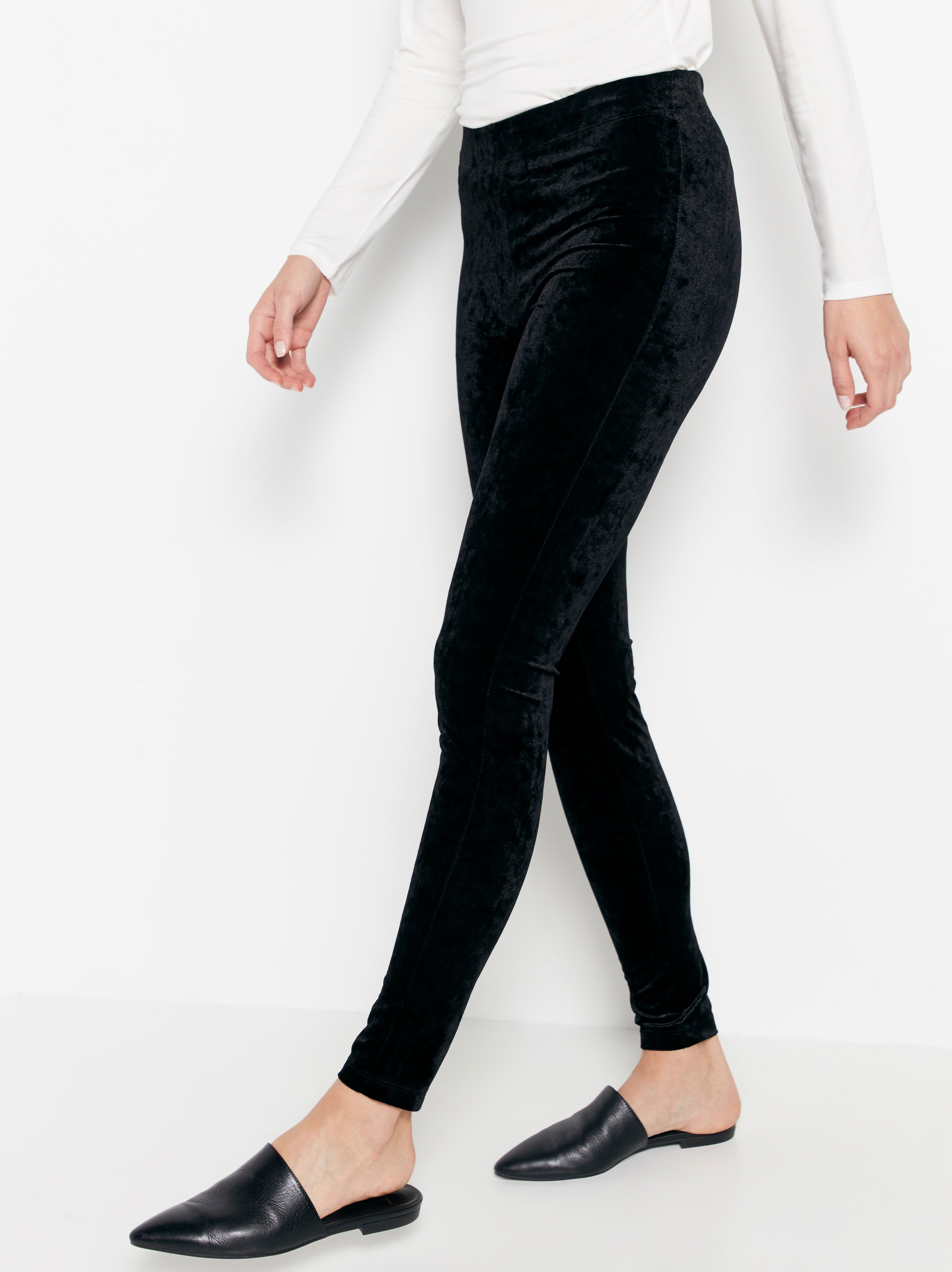 Leggings i krossad sammet | Lindex