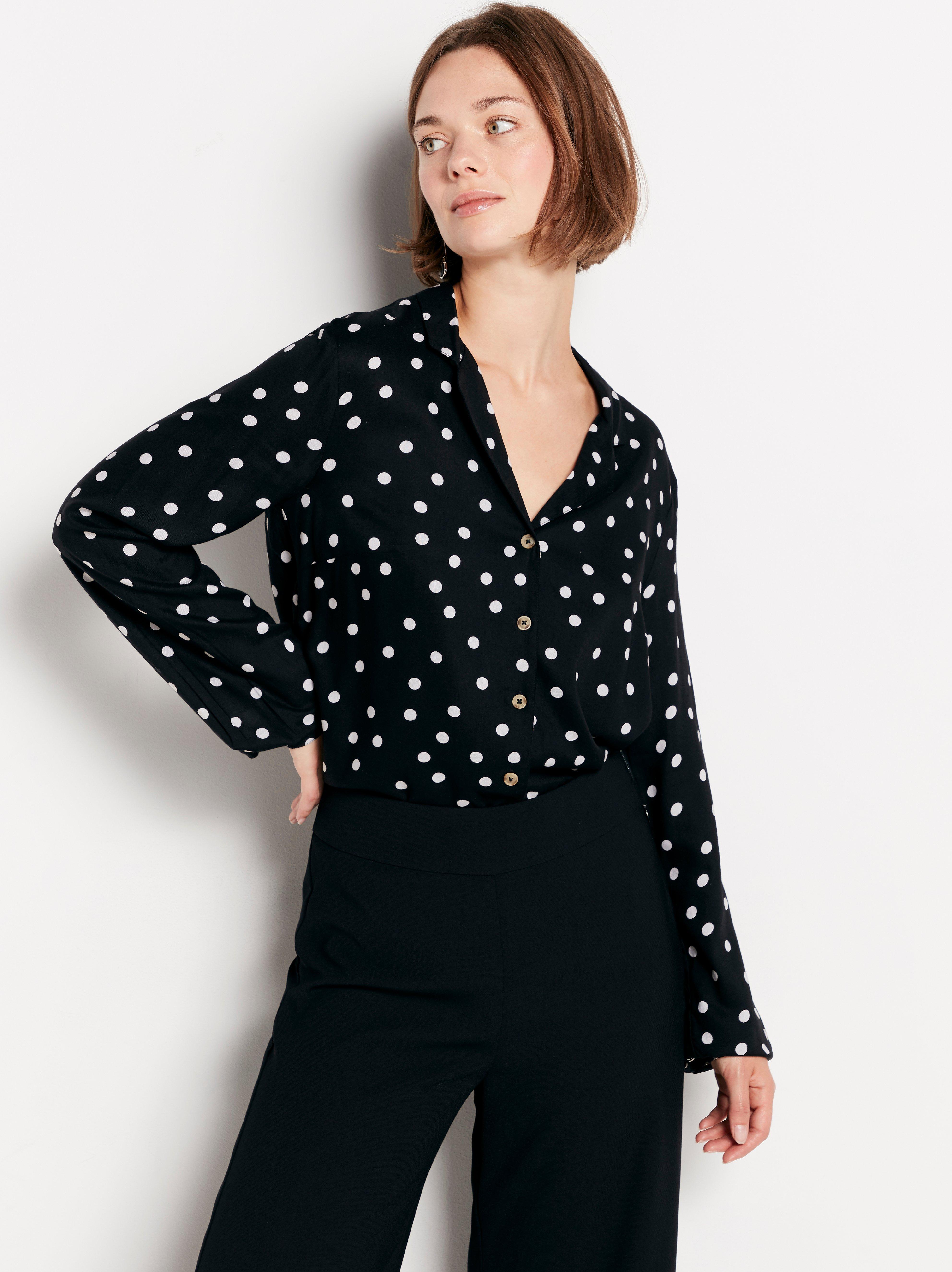 Prickig blus i viskos | Lindex