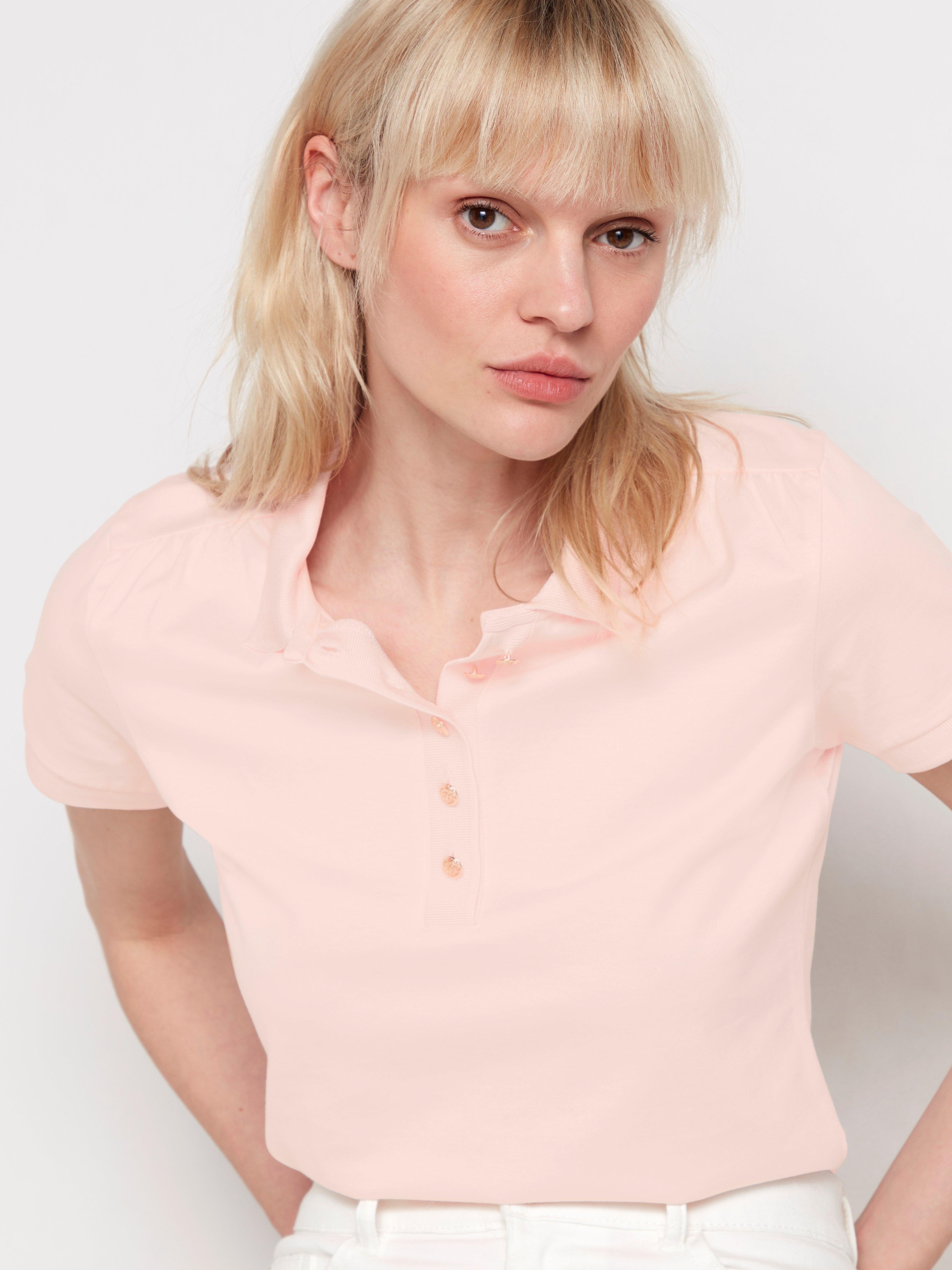 Polo shirt with gold coloured buttons | Lindex