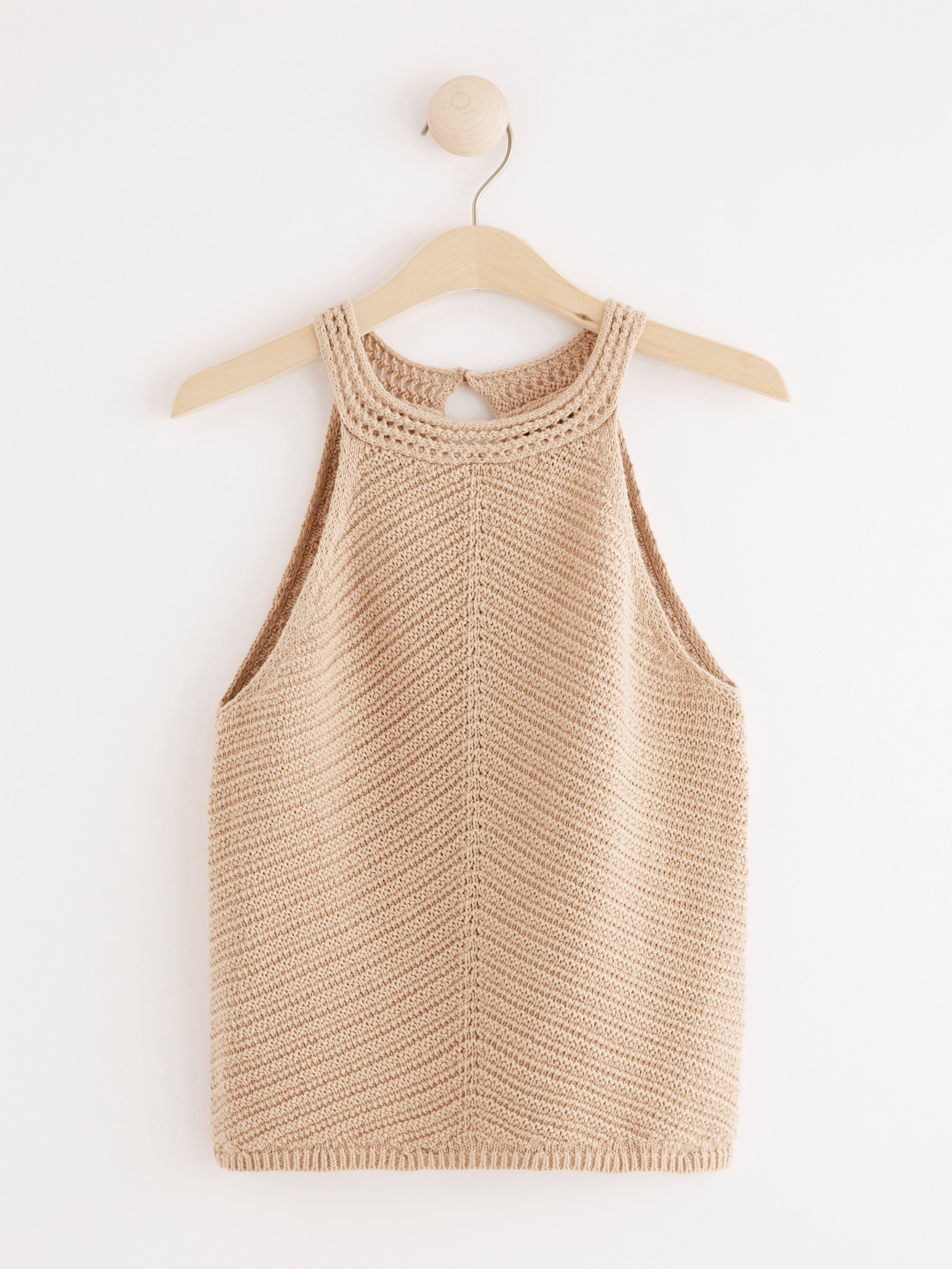 Virkad topp utan ärm | Lindex