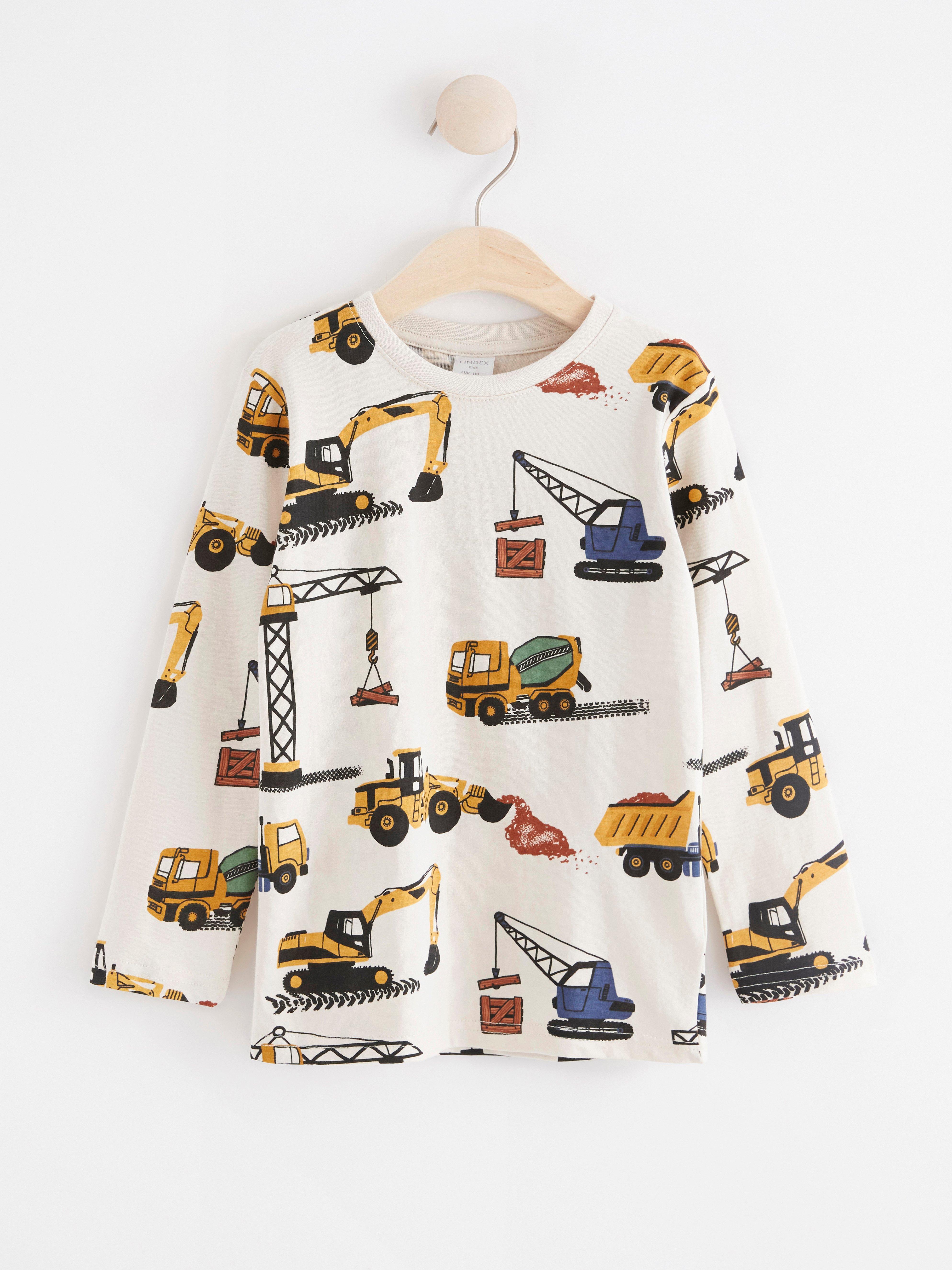 Long sleeve top with construction vehicles | Lindex