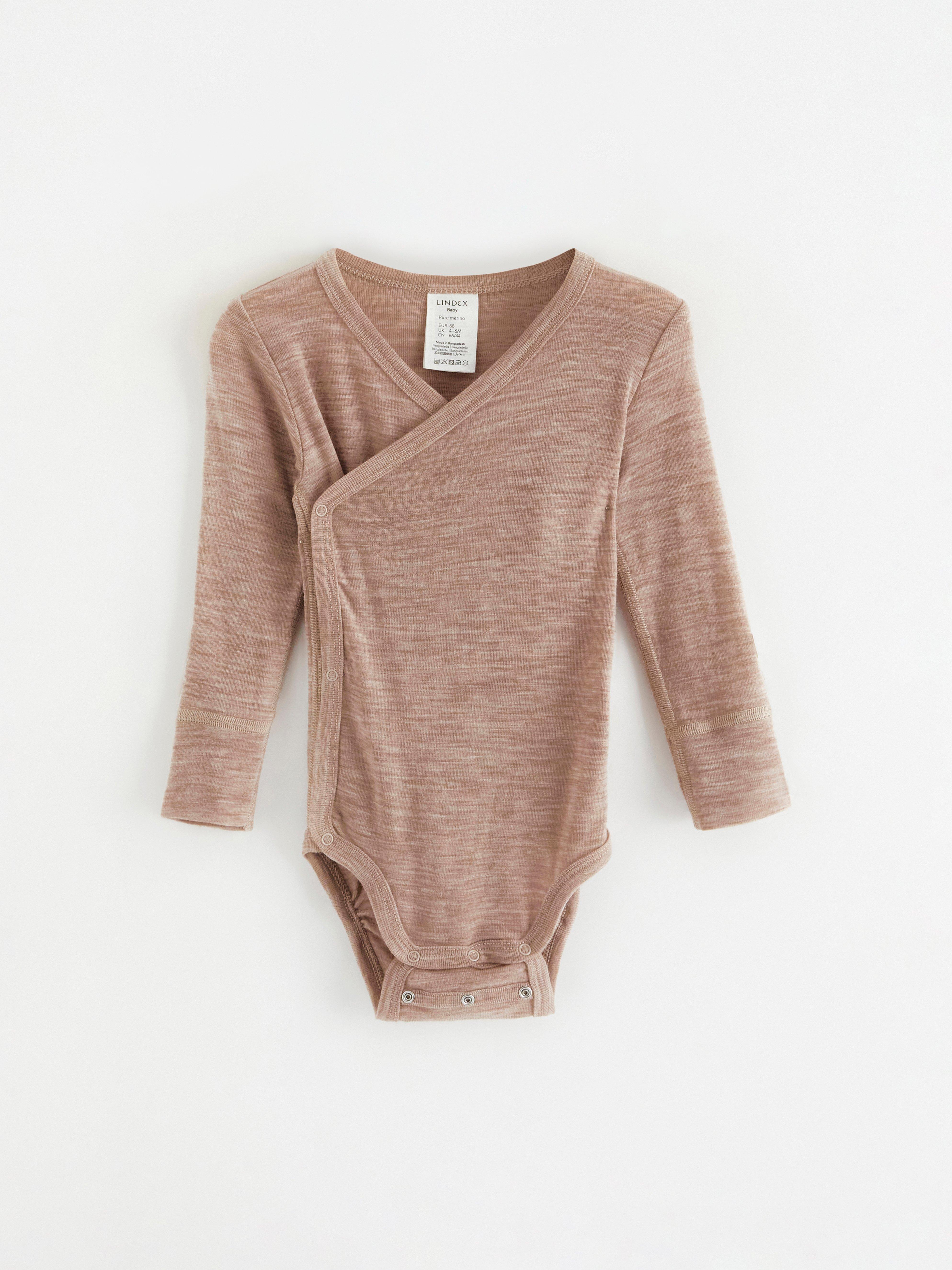 Merino wool wrap bodysuit | Lindex