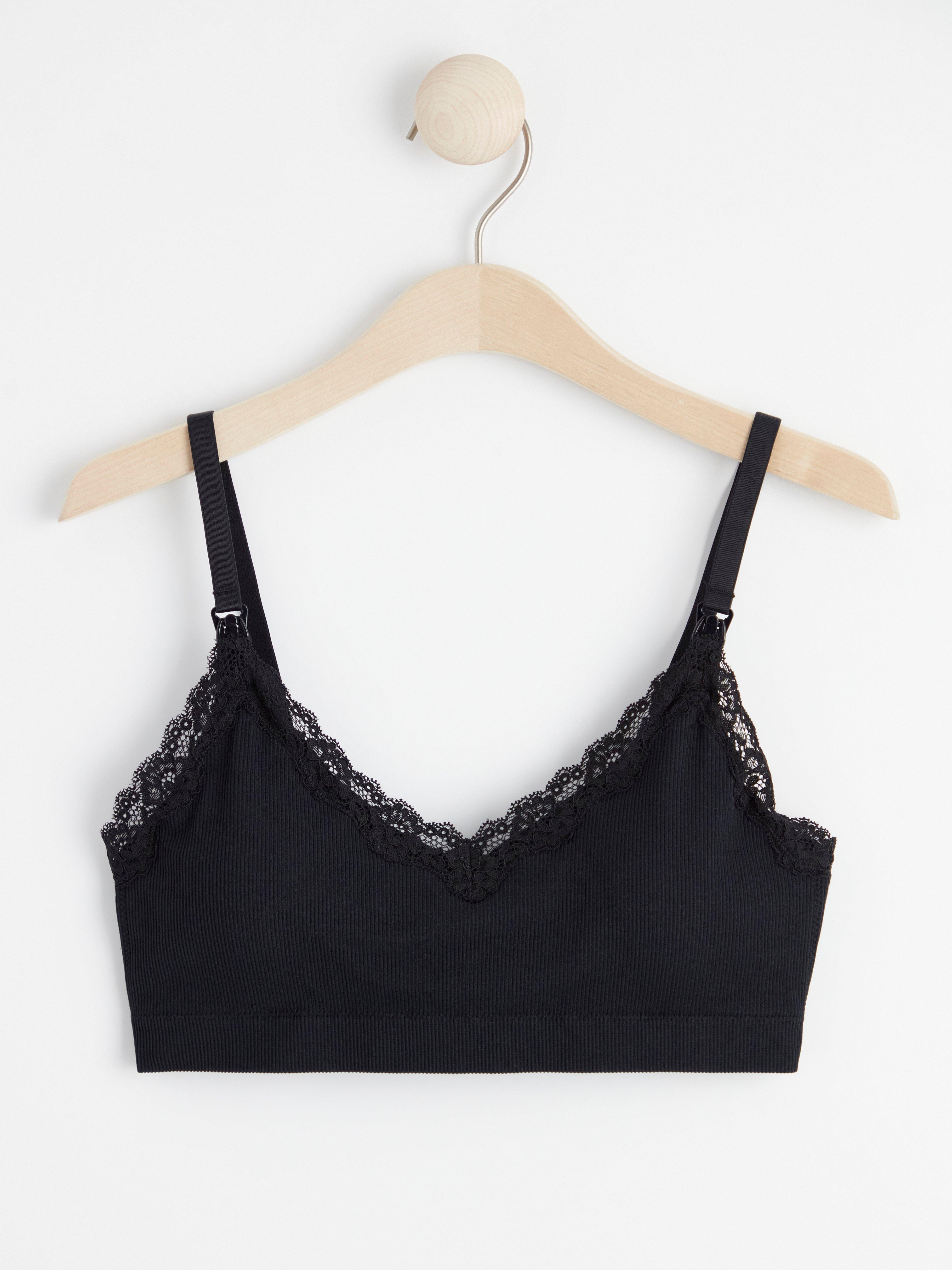 Mom Seamless Ribbed Nursing Bra With Lace Lindex