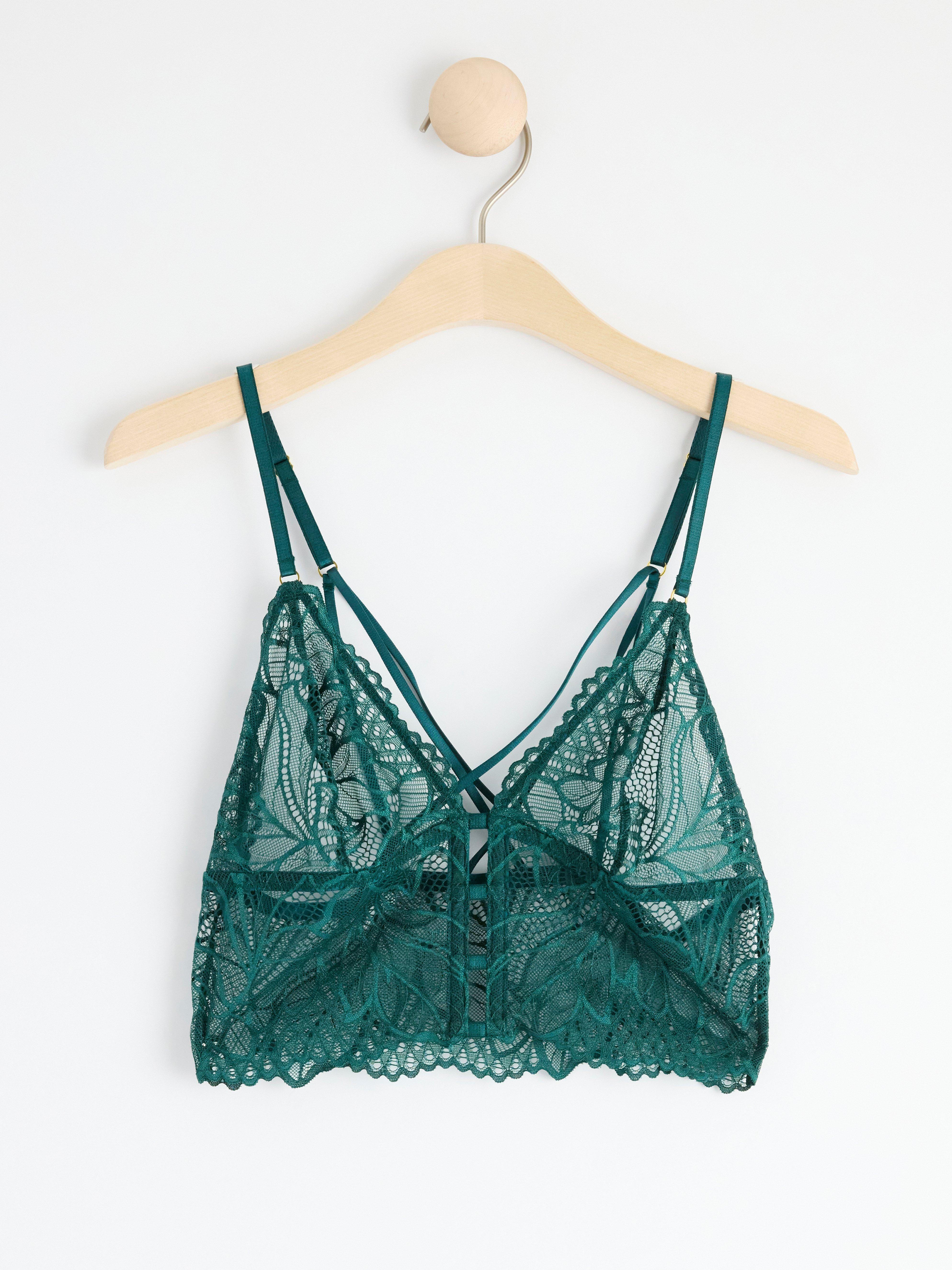 Ovadderad bralette med spets | Lindex