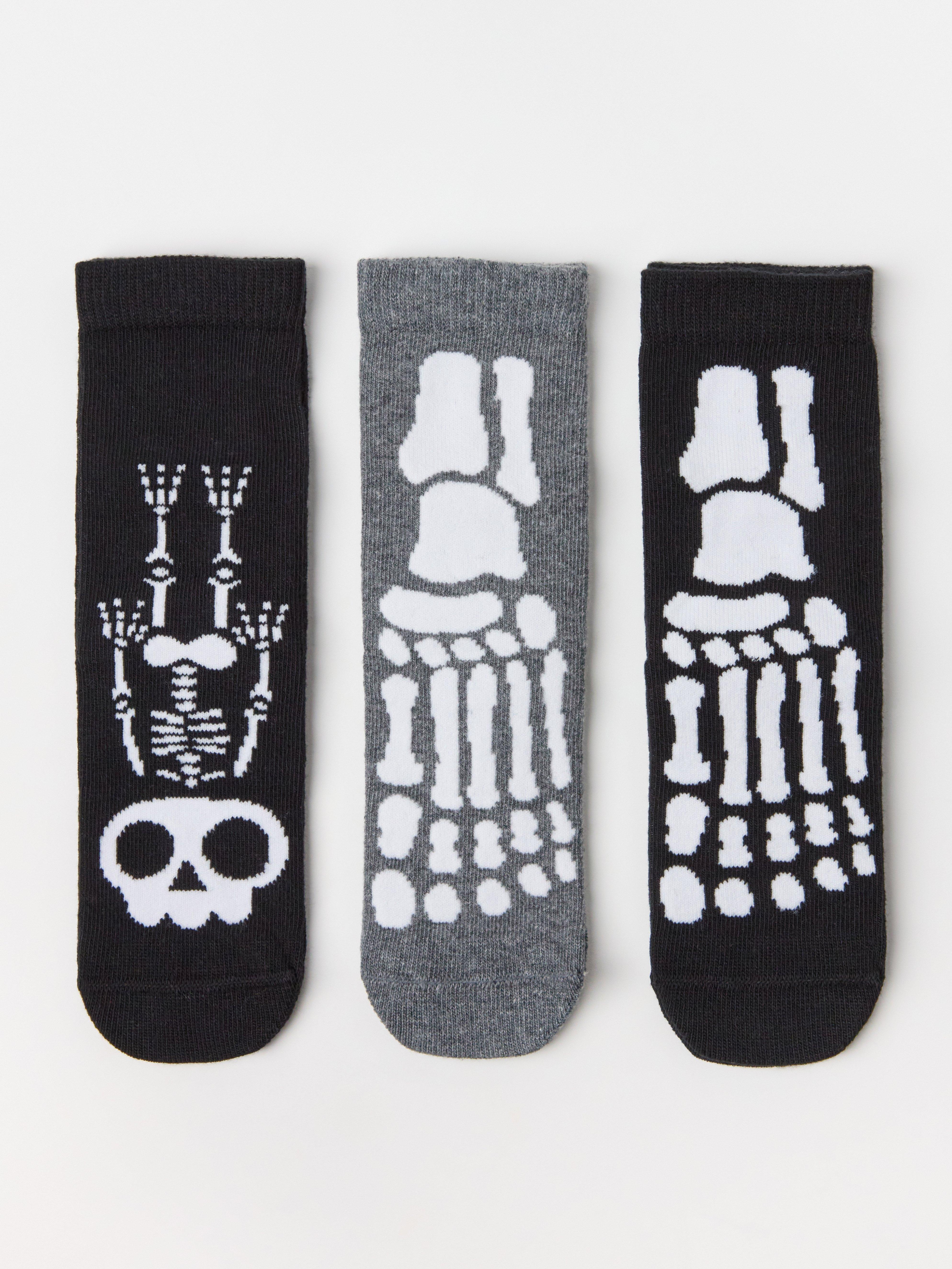 3-pack socks with and skeletons | Lindex Poland