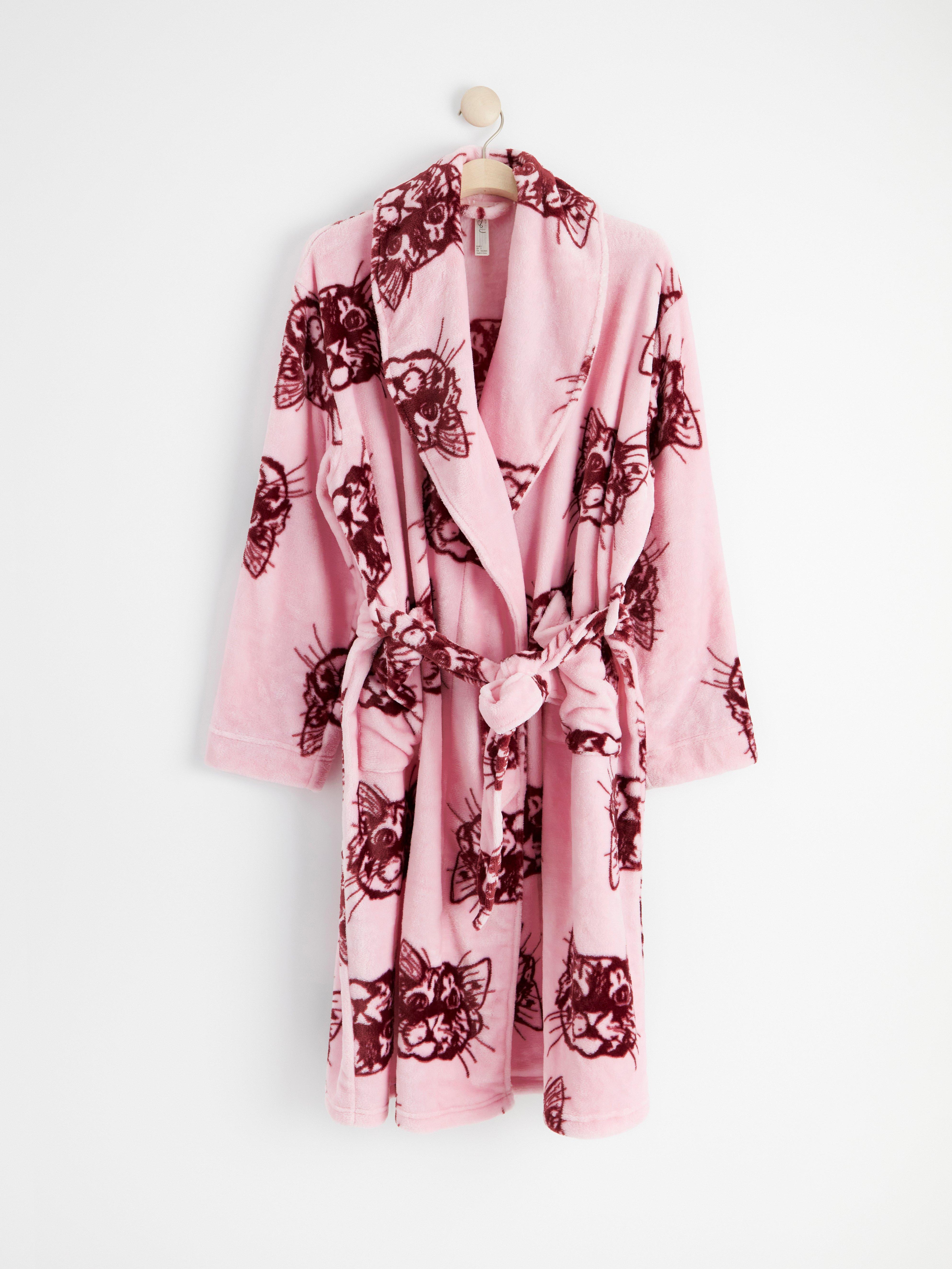 Fluffy robe with cats | Lindex Estonia