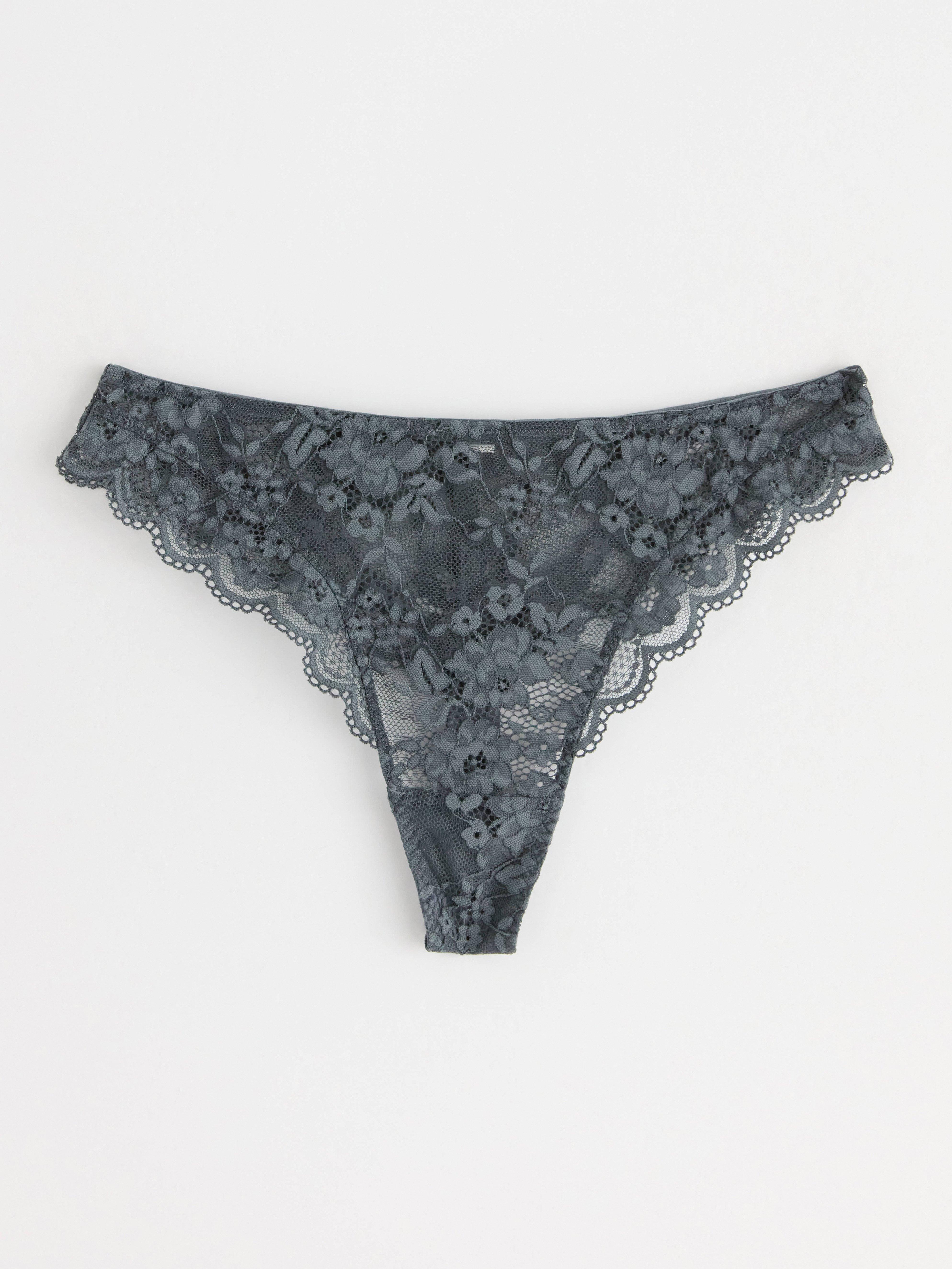 Thong regular waist with lace | Lindex