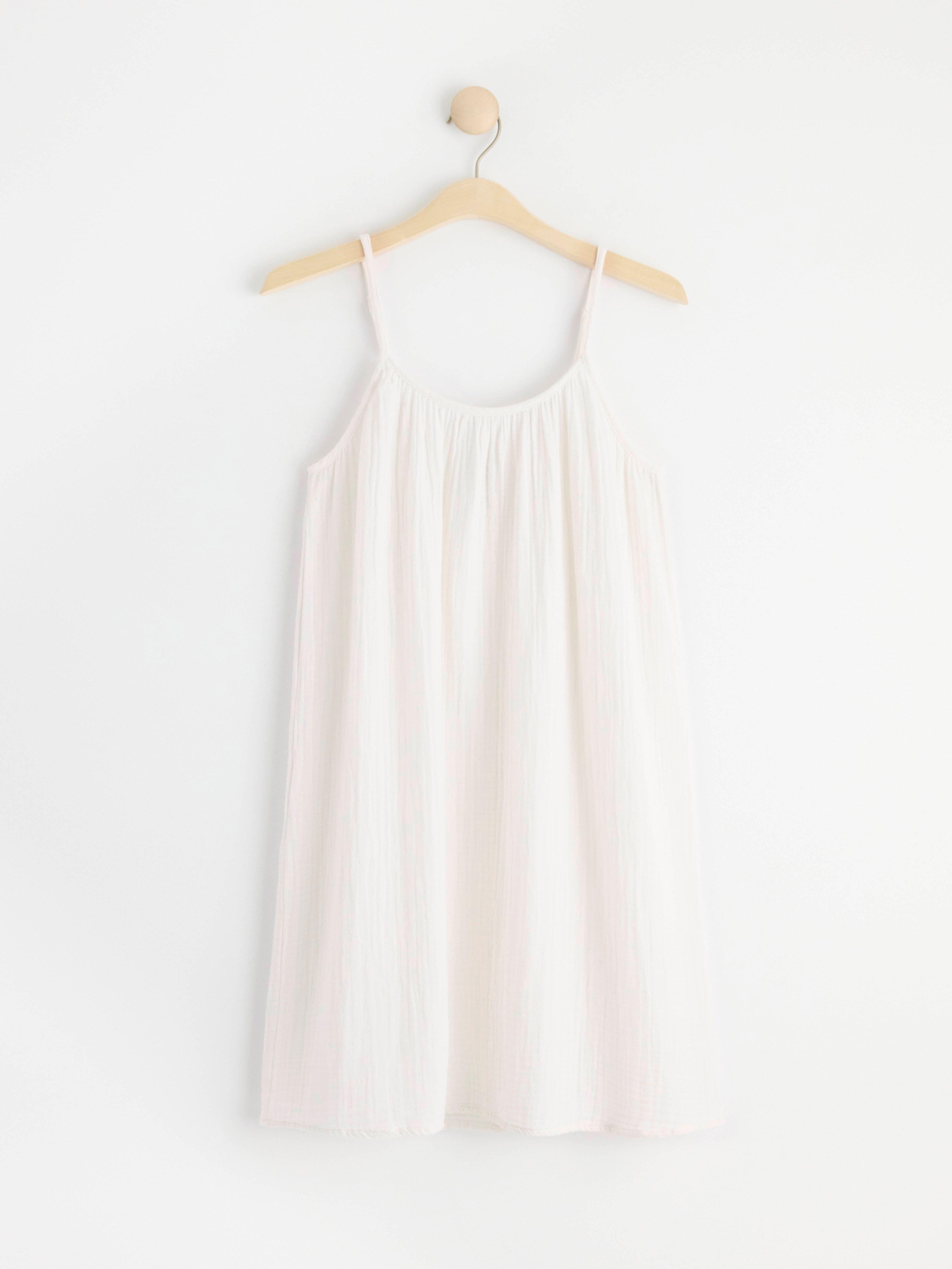 Crinkled cotton night slip | Lindex