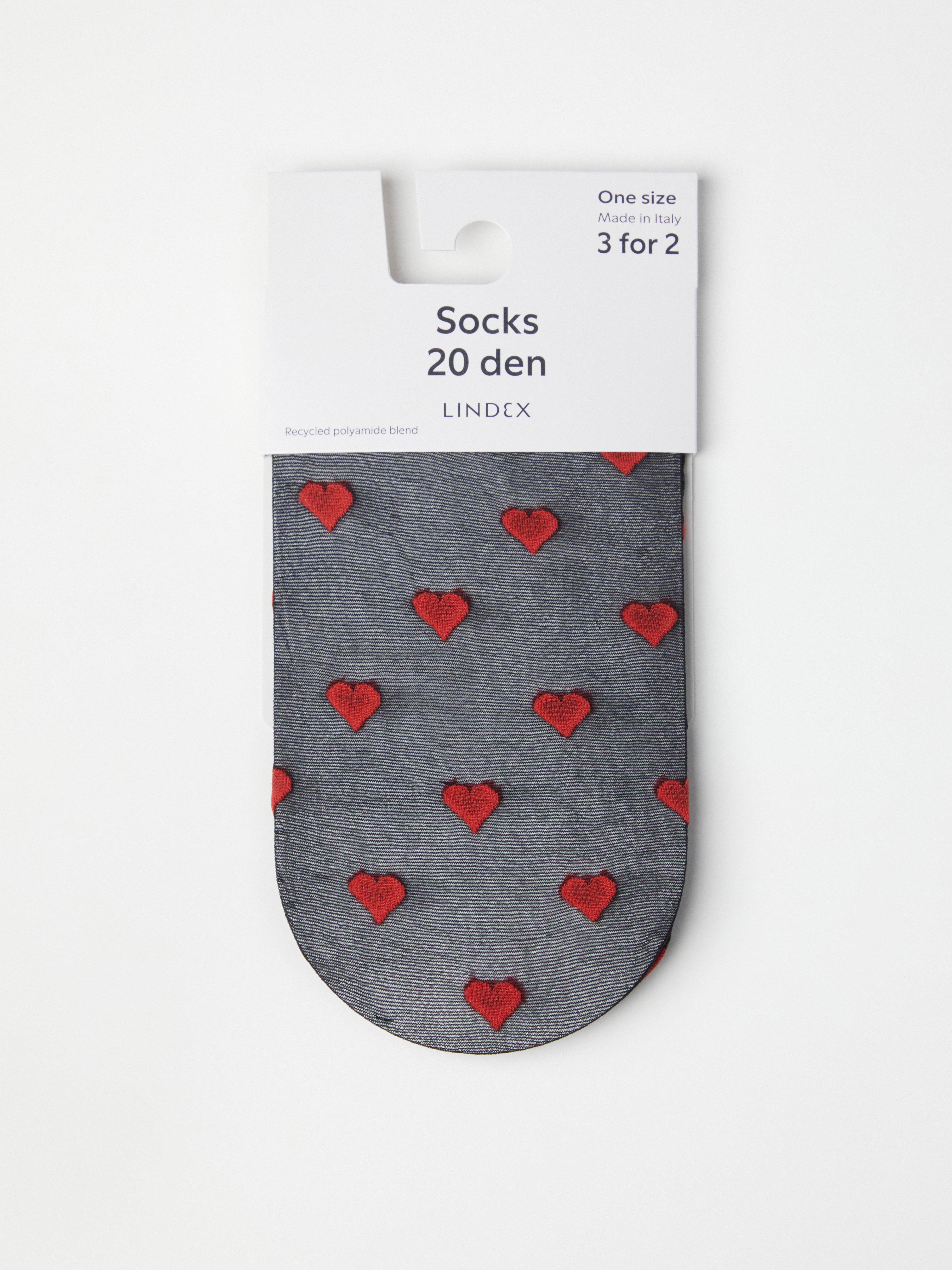 20 denier socks with hearts | Lindex