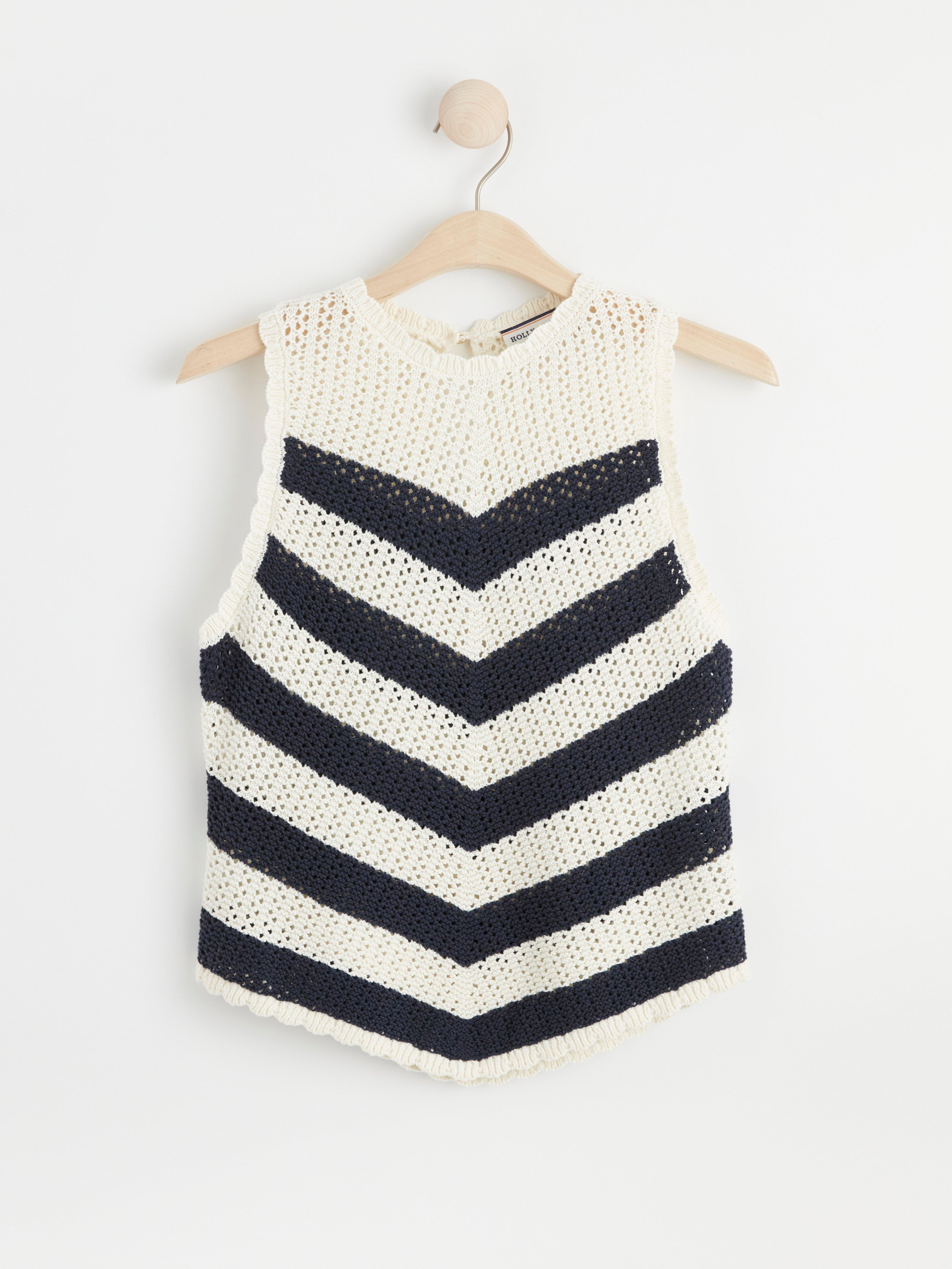 Stickad topp med ränder | Lindex