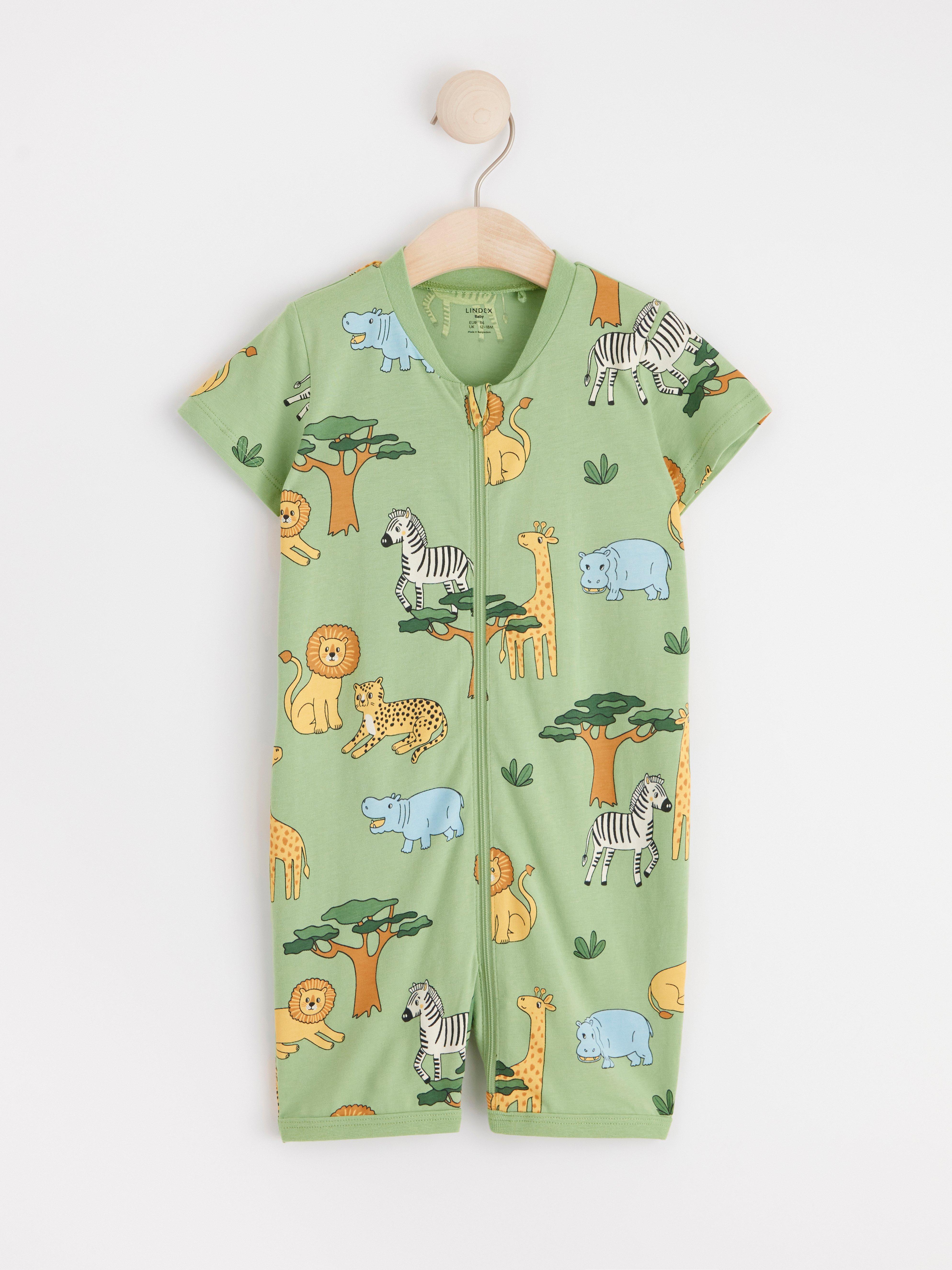 Pyjama romper with animals | Lindex Lithuania