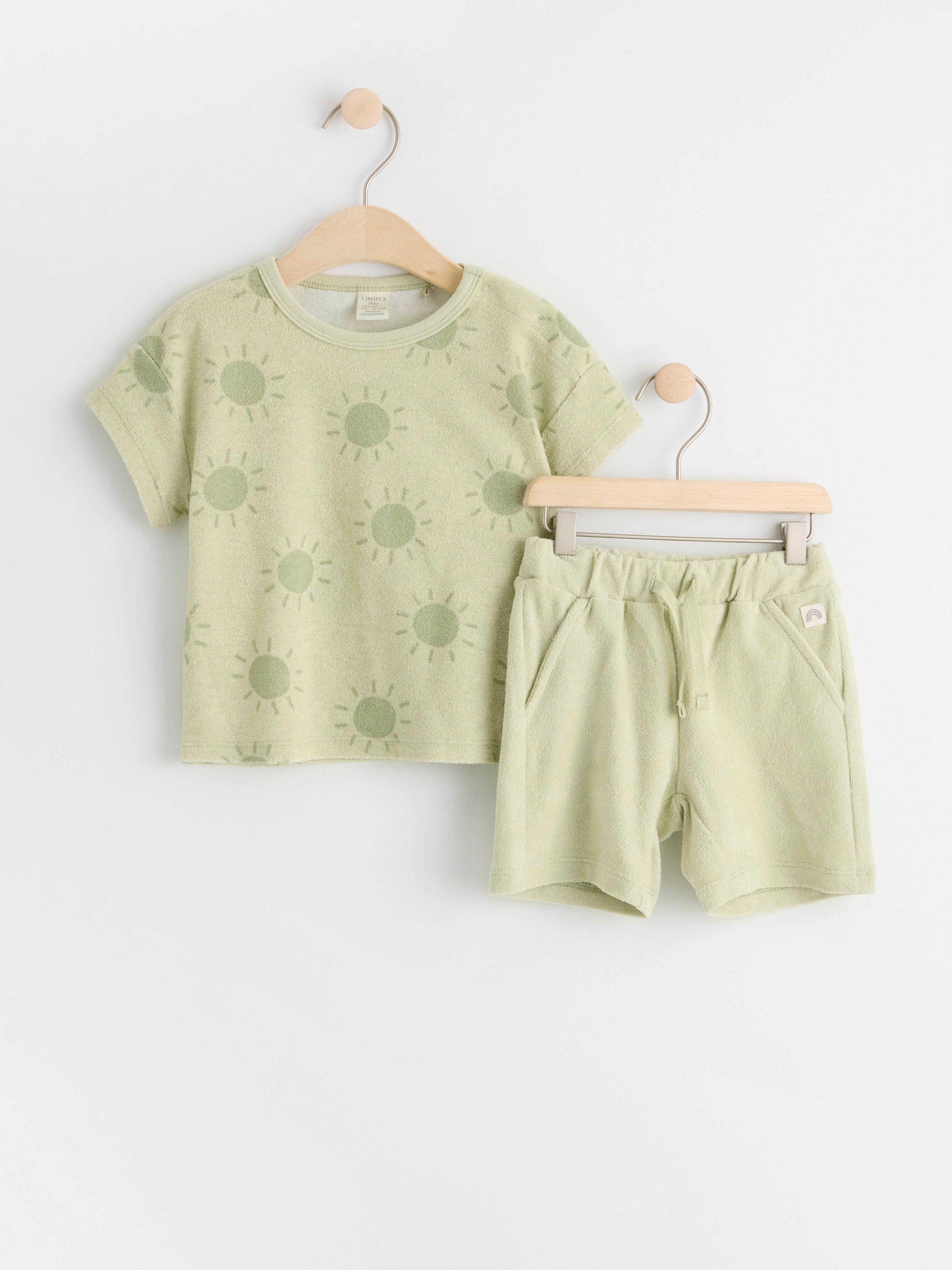 Terry set with top and shorts | Lindex