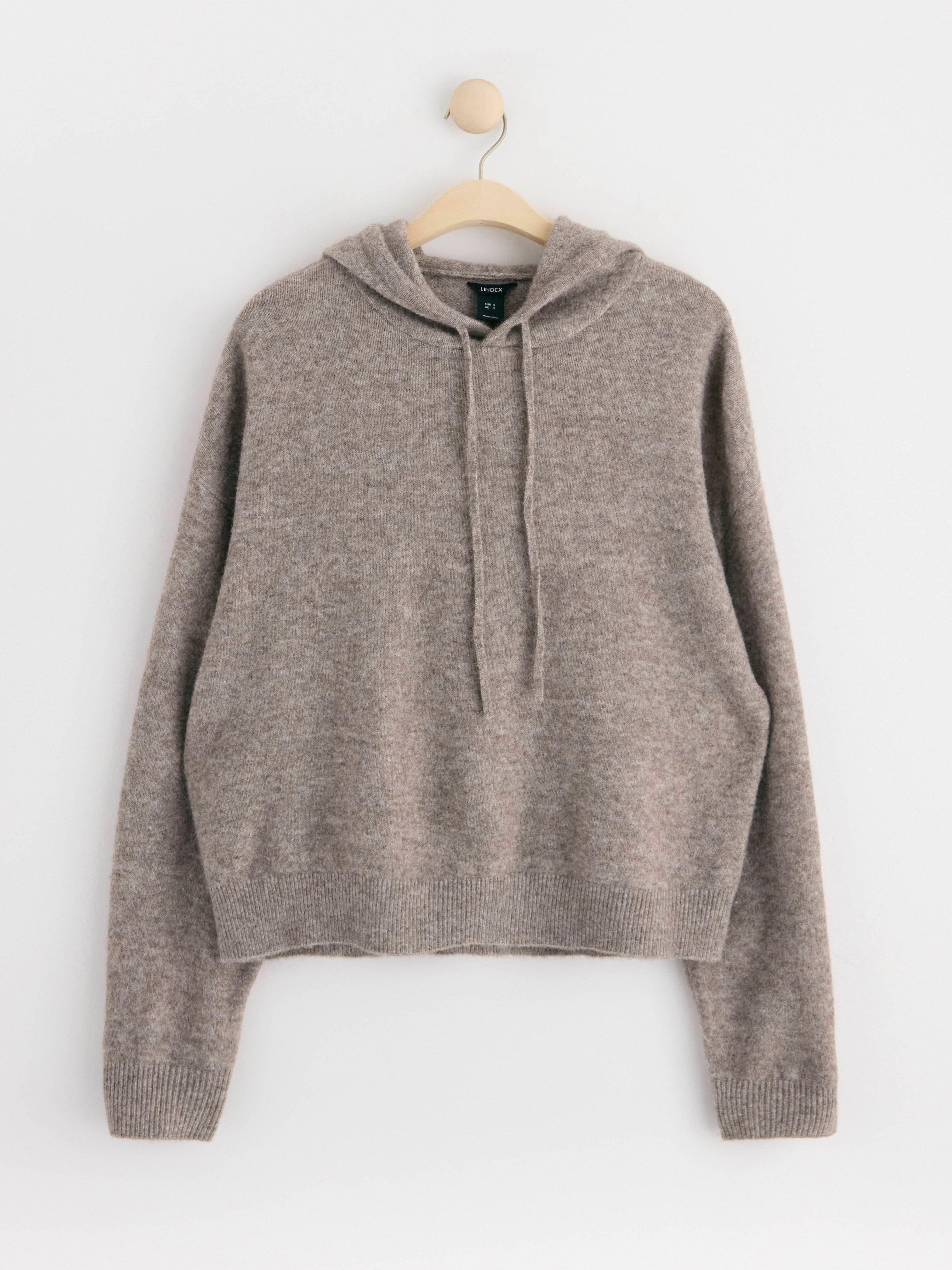 Hoodie stickad | Lindex
