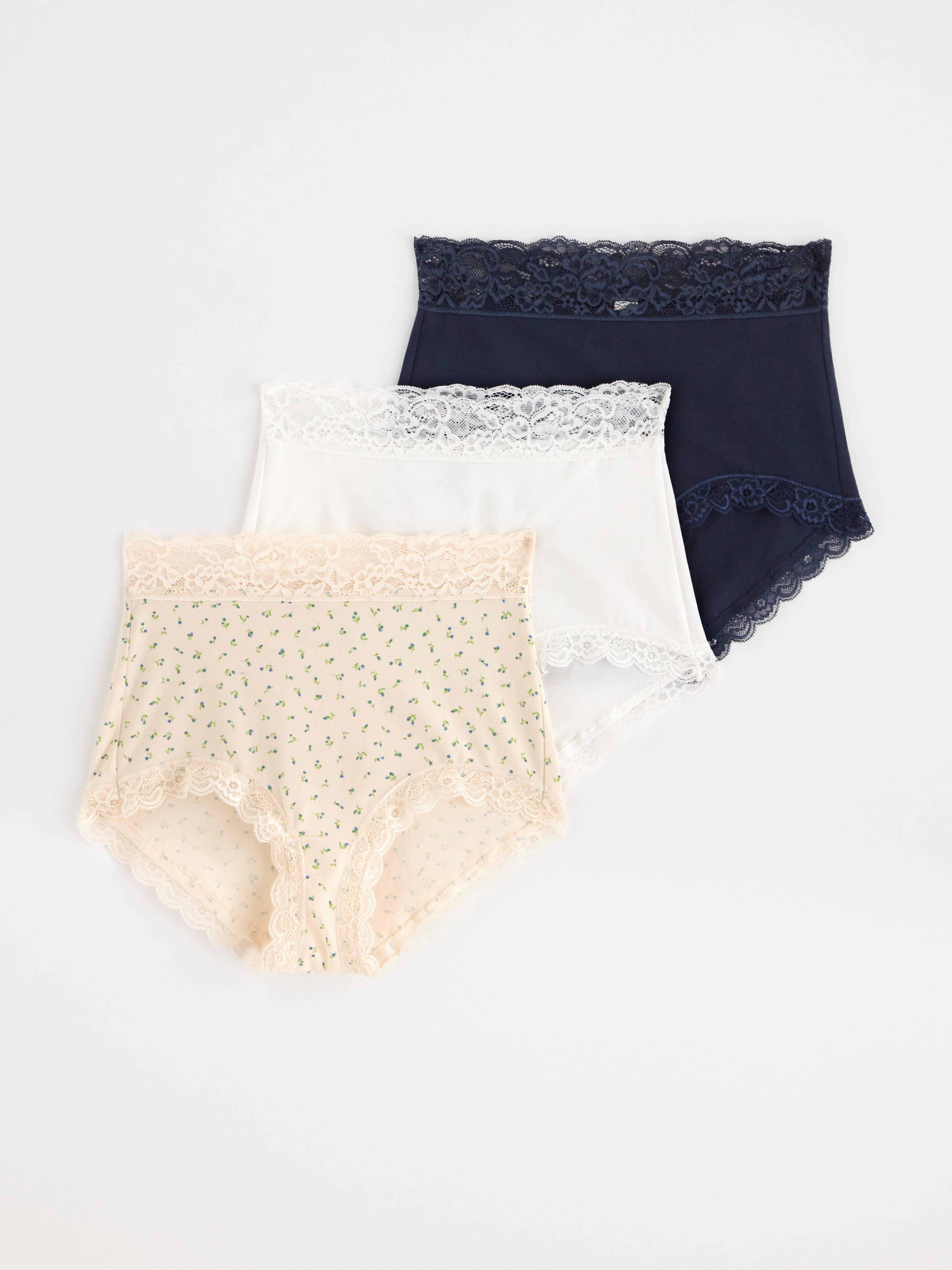 3-pack trosor med hög midja | Lindex