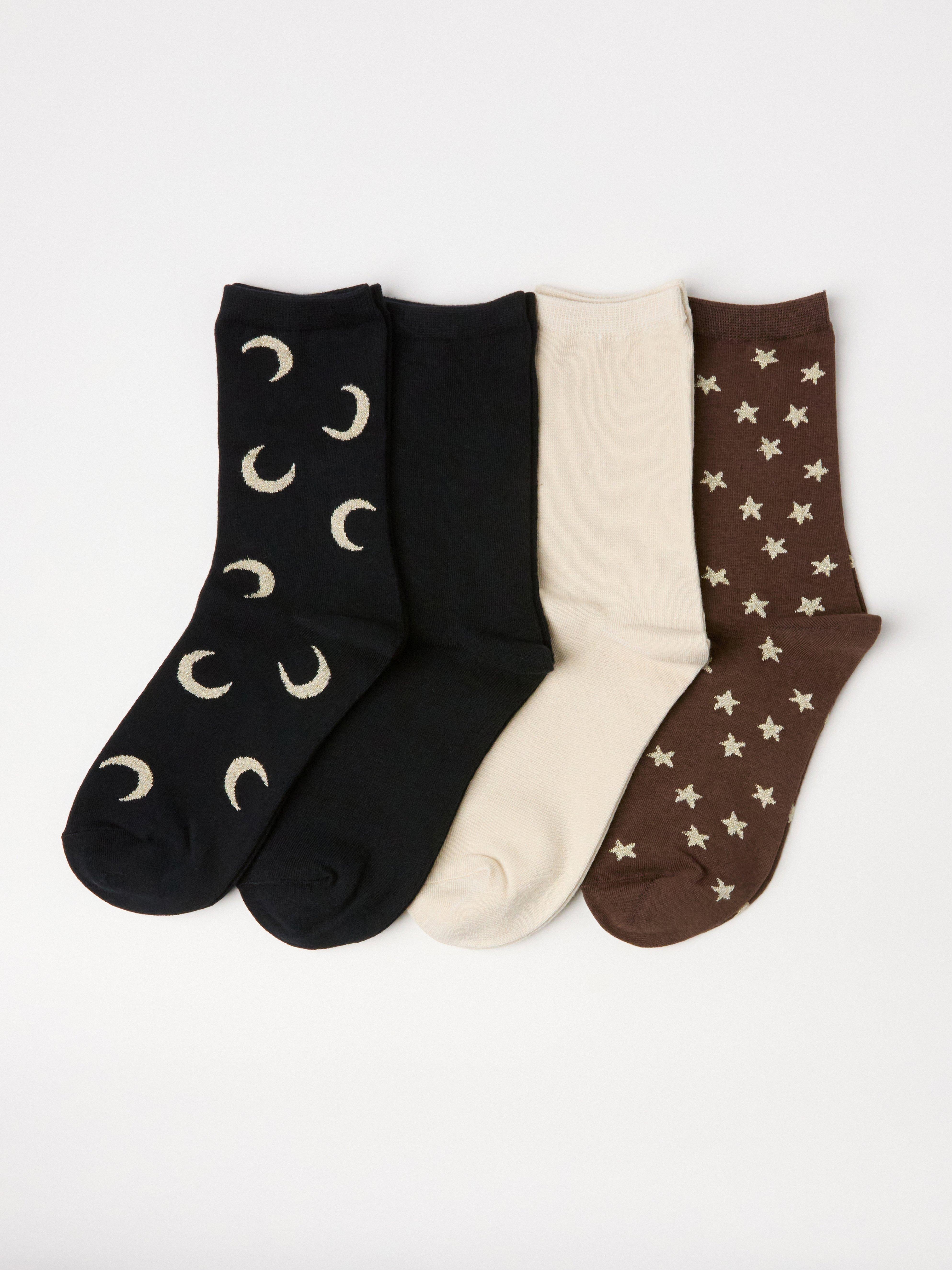 4-pack socks with stars and moons | Lindex UK