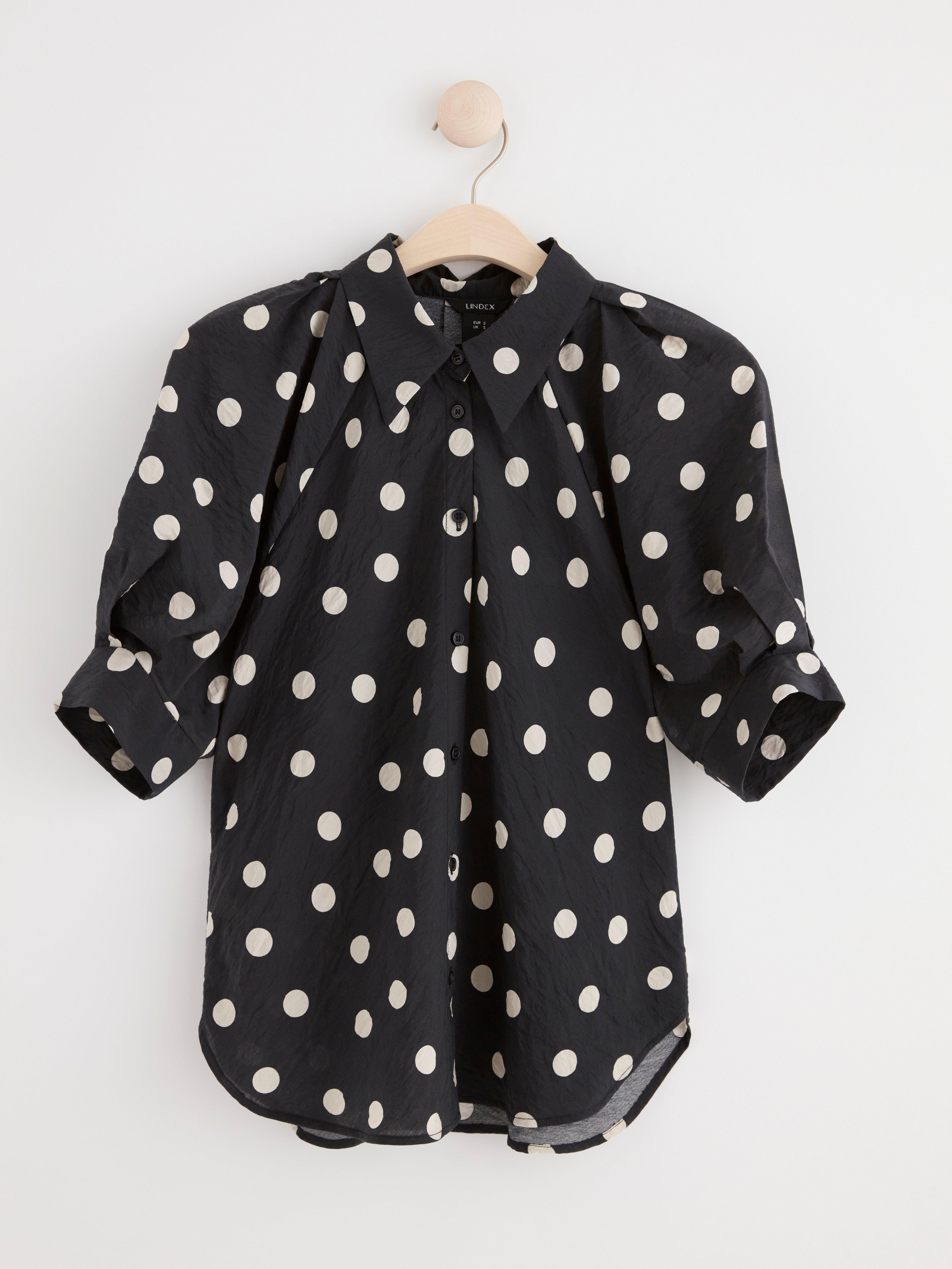 Blus med puffärmar | Lindex