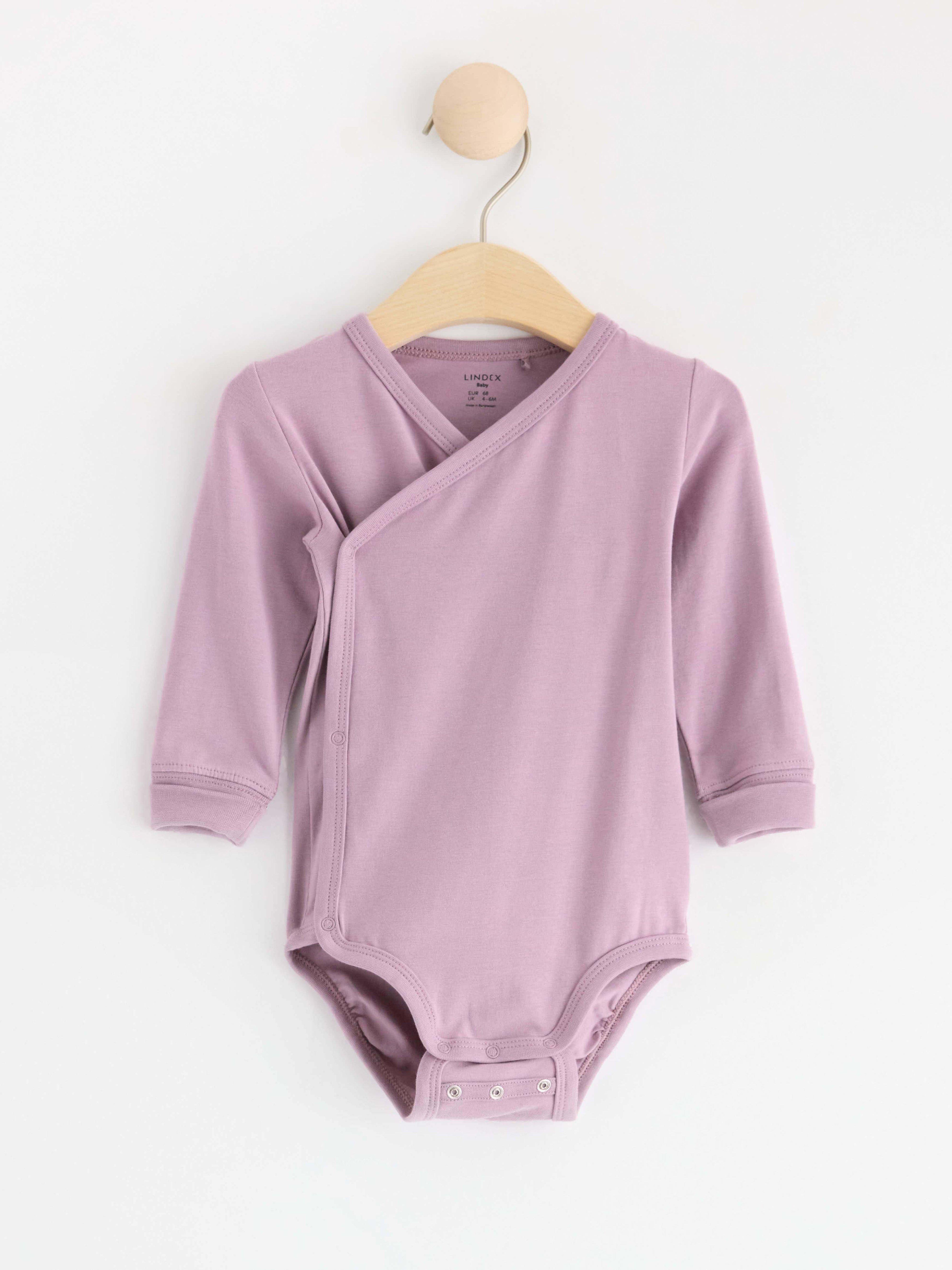 Wrap bodysuit with long sleeves | Lindex