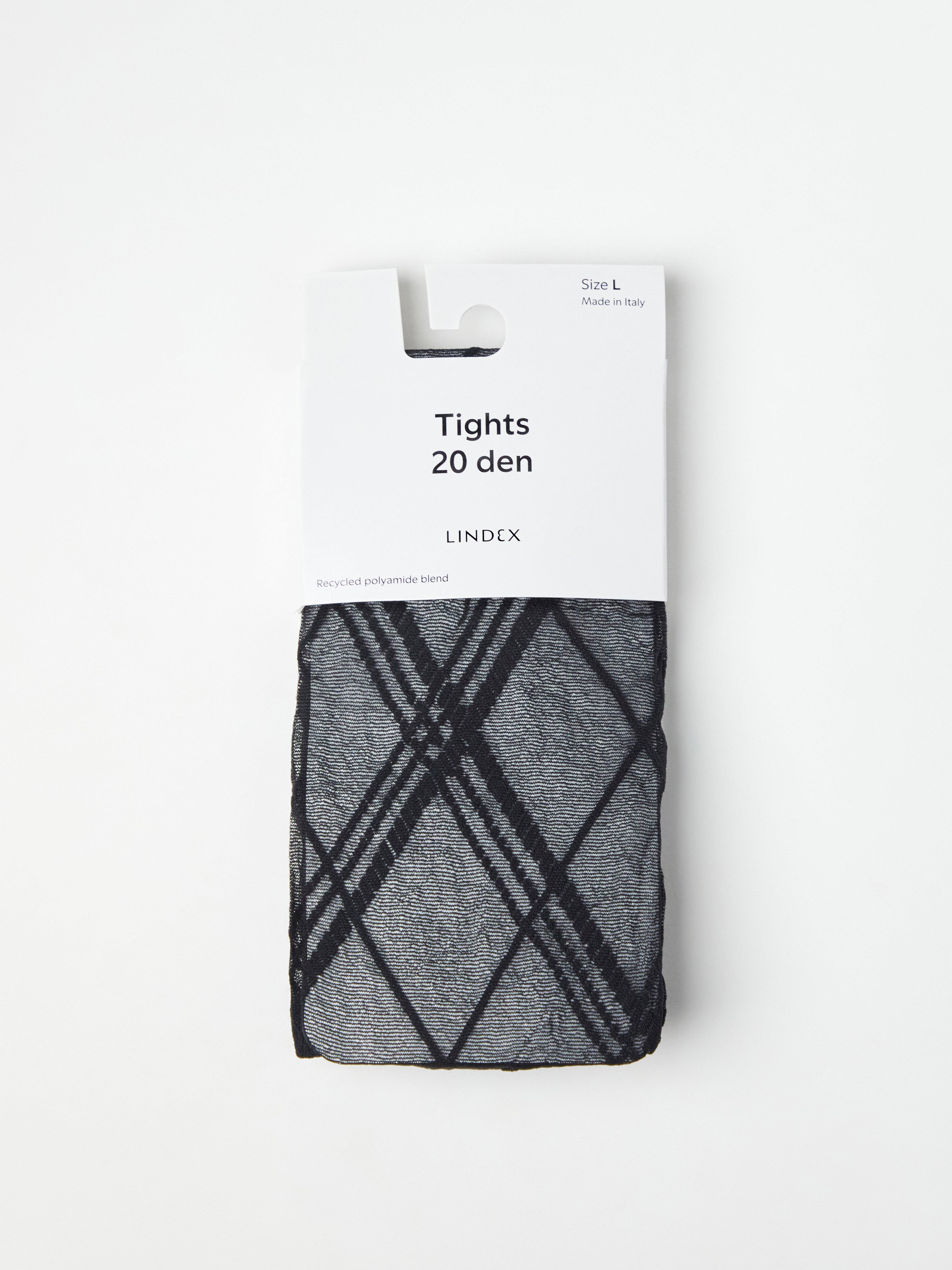 20 denier tights with checks | Lindex
