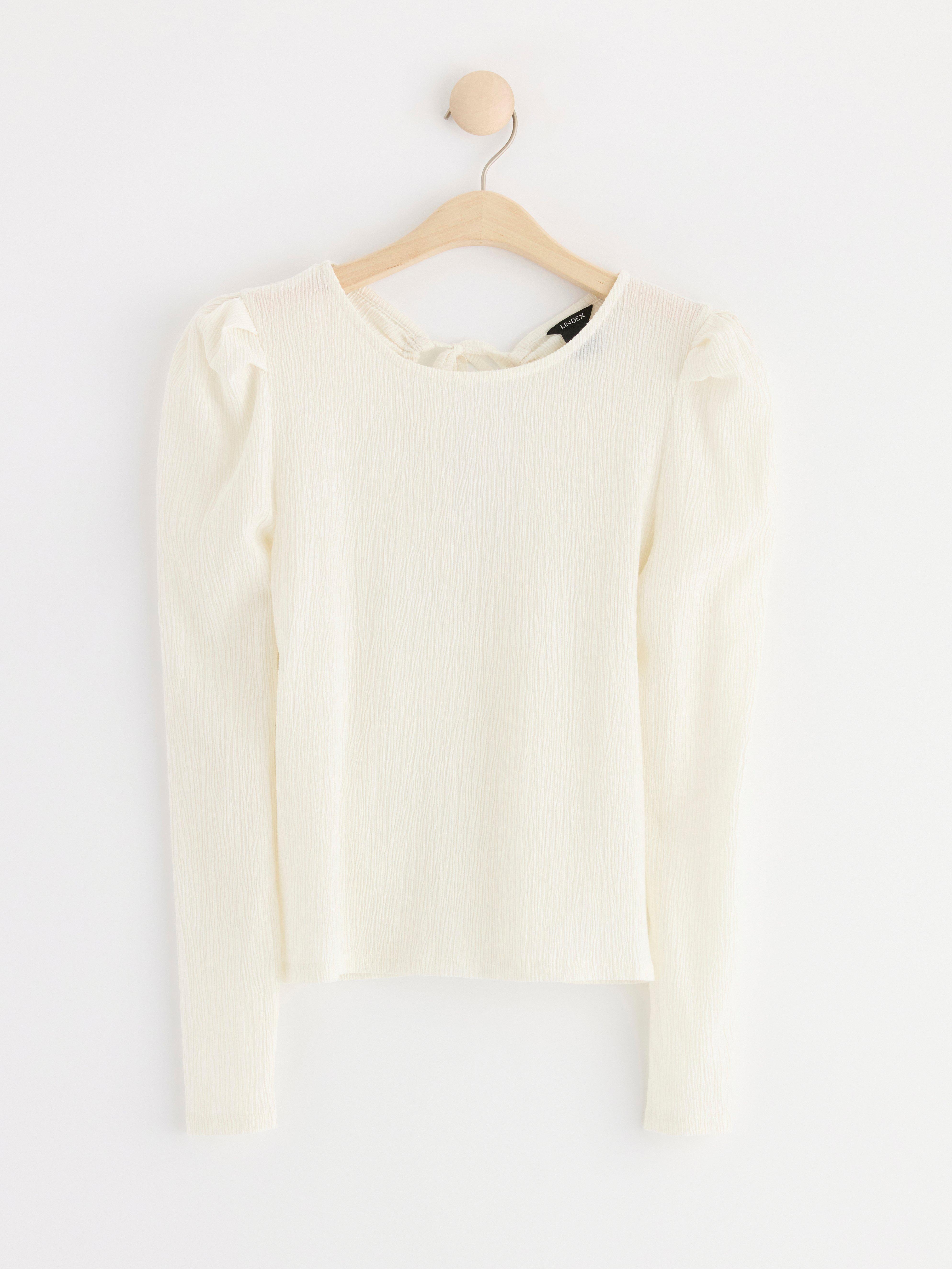 Strukturerad topp med lång ärm | Lindex