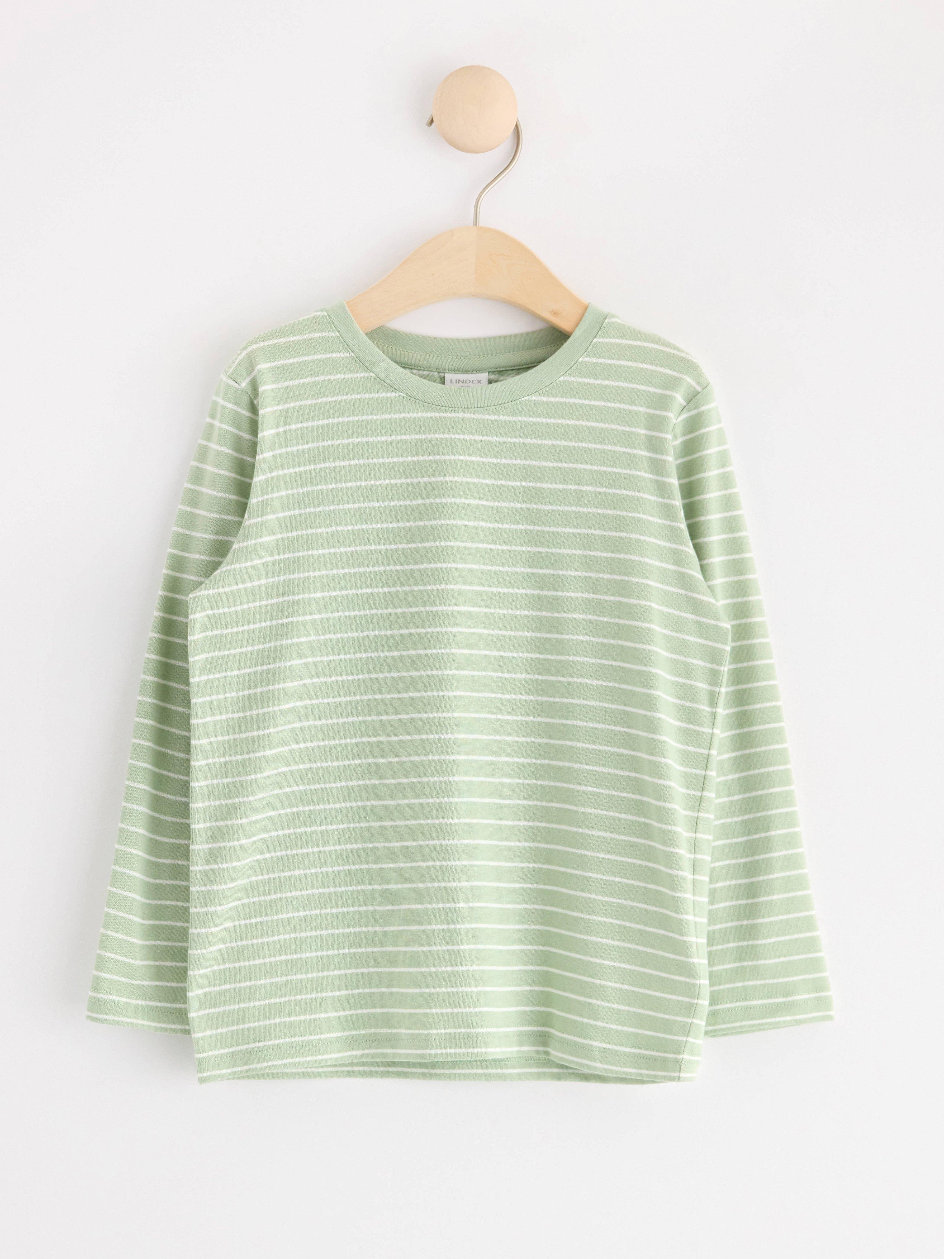 Långärmad randig topp | Lindex