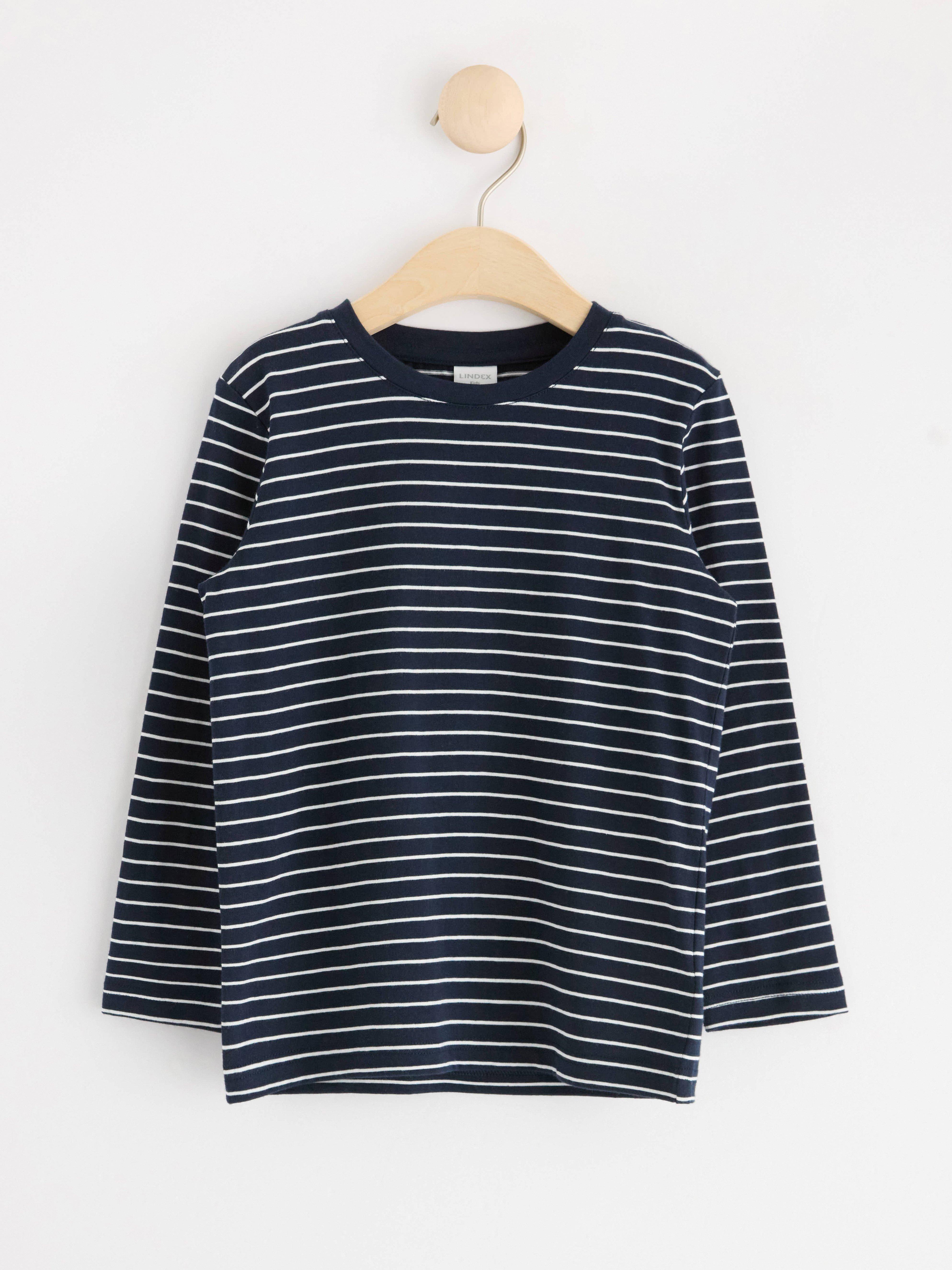 Långärmad randig topp | Lindex