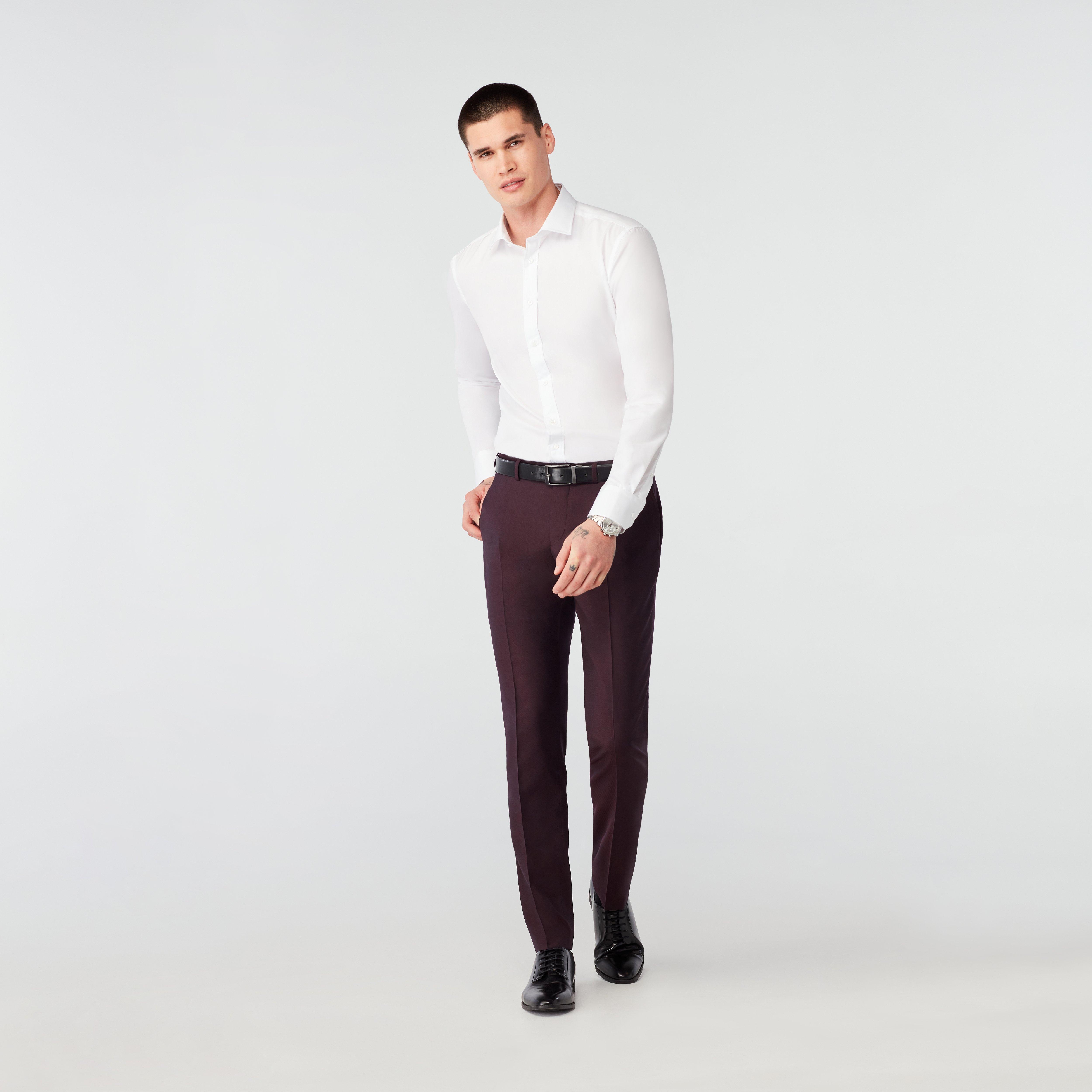 Custom Pants Made For You - Highworth Burgundy Pants | INDOCHINO