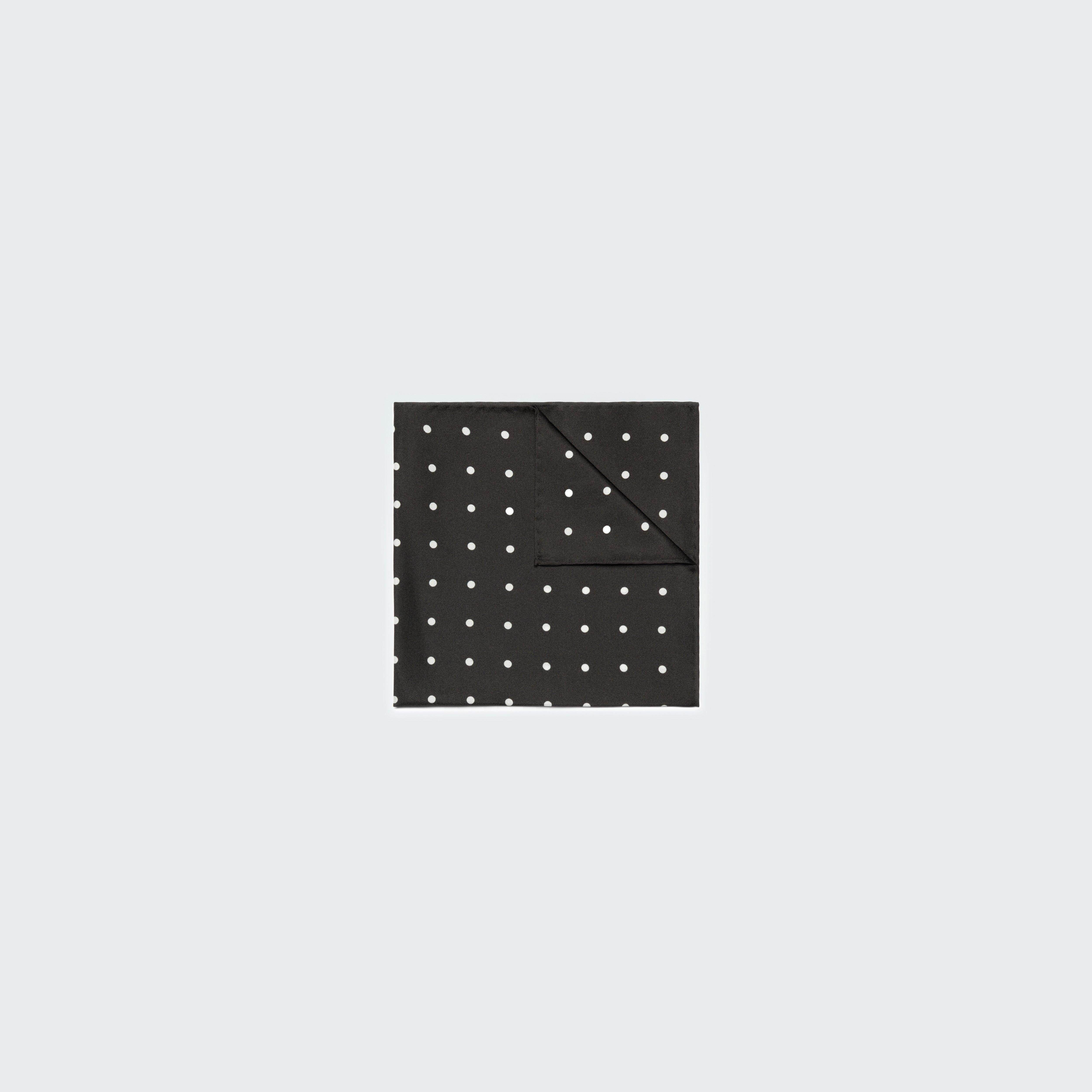 Black Polka Dot Pocket Square