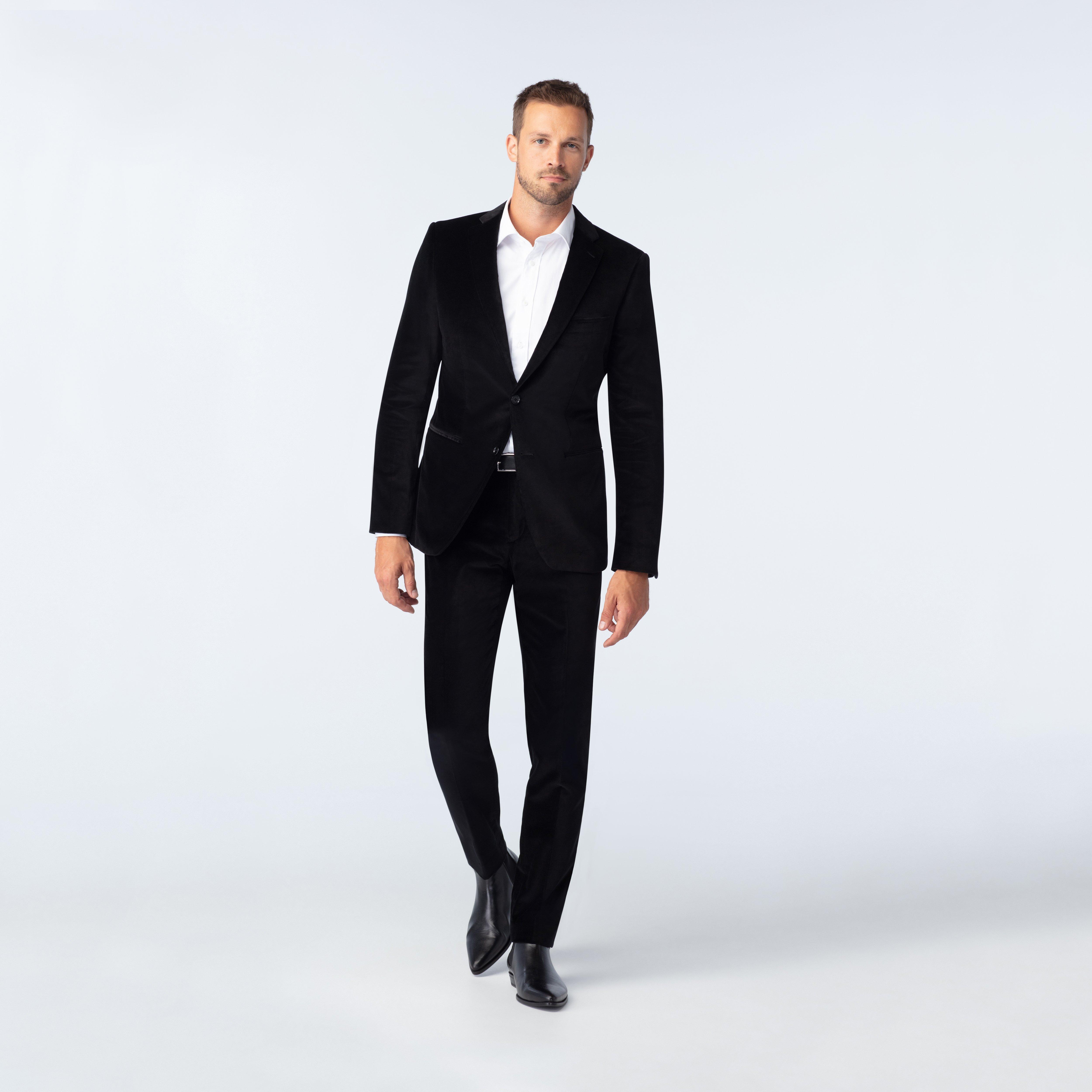 Custom Suits Made For You - Harford Velvet Black Suit | INDOCHINO