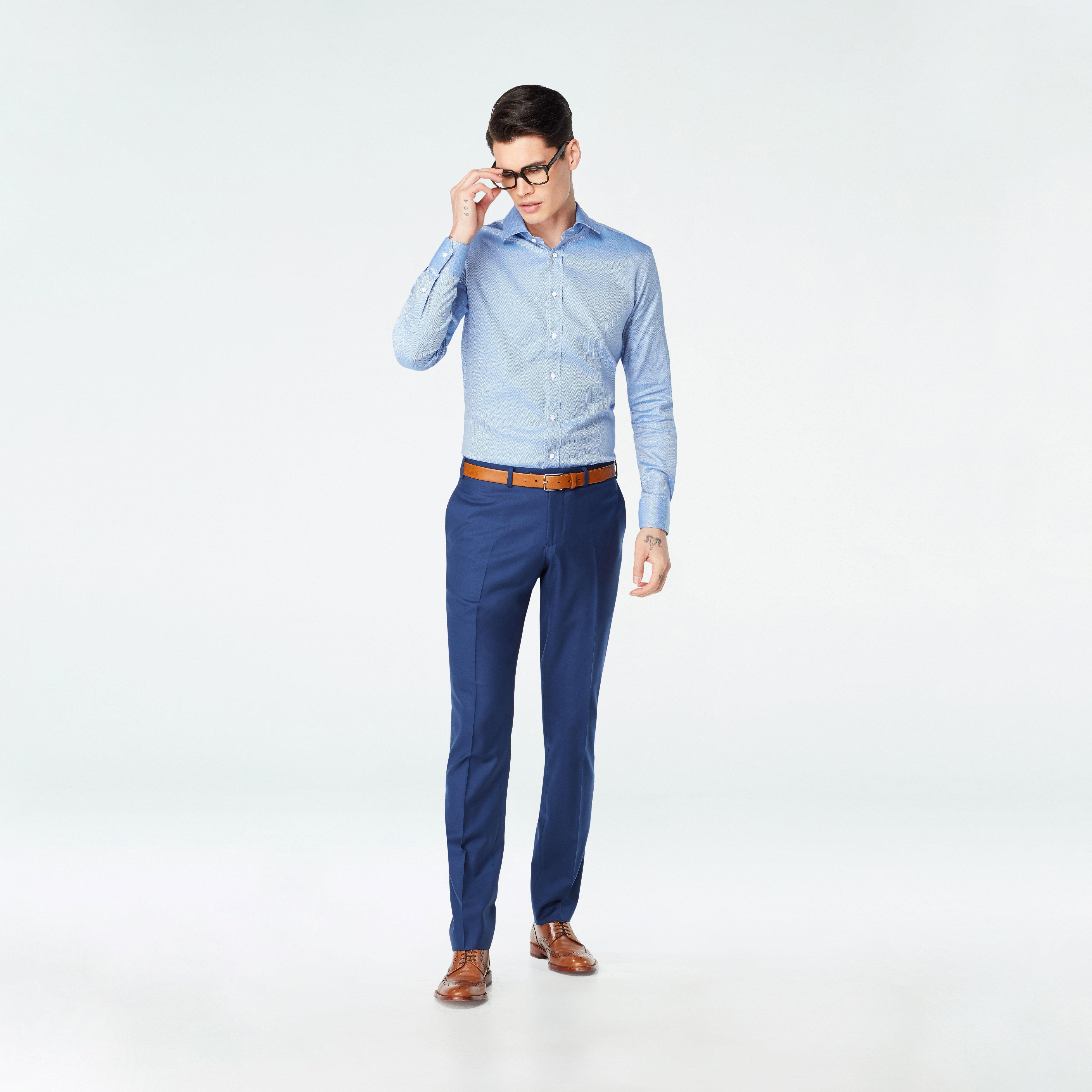 Custom Pants Made For You - HIghbridge Blue Pants | INDOCHINO