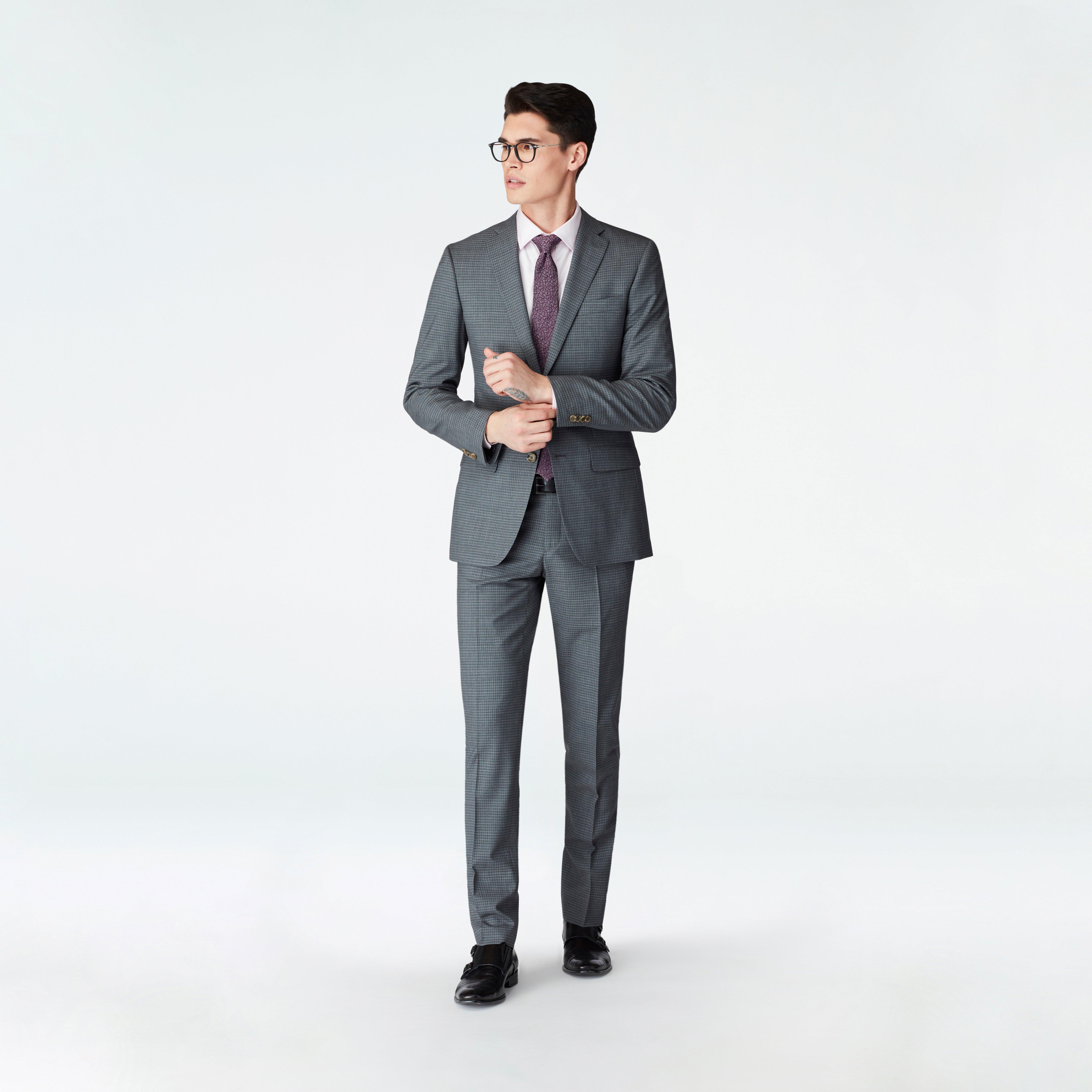 Custom Blazers Made For You - Coalville Mini Check Charcoal Blazer ...
