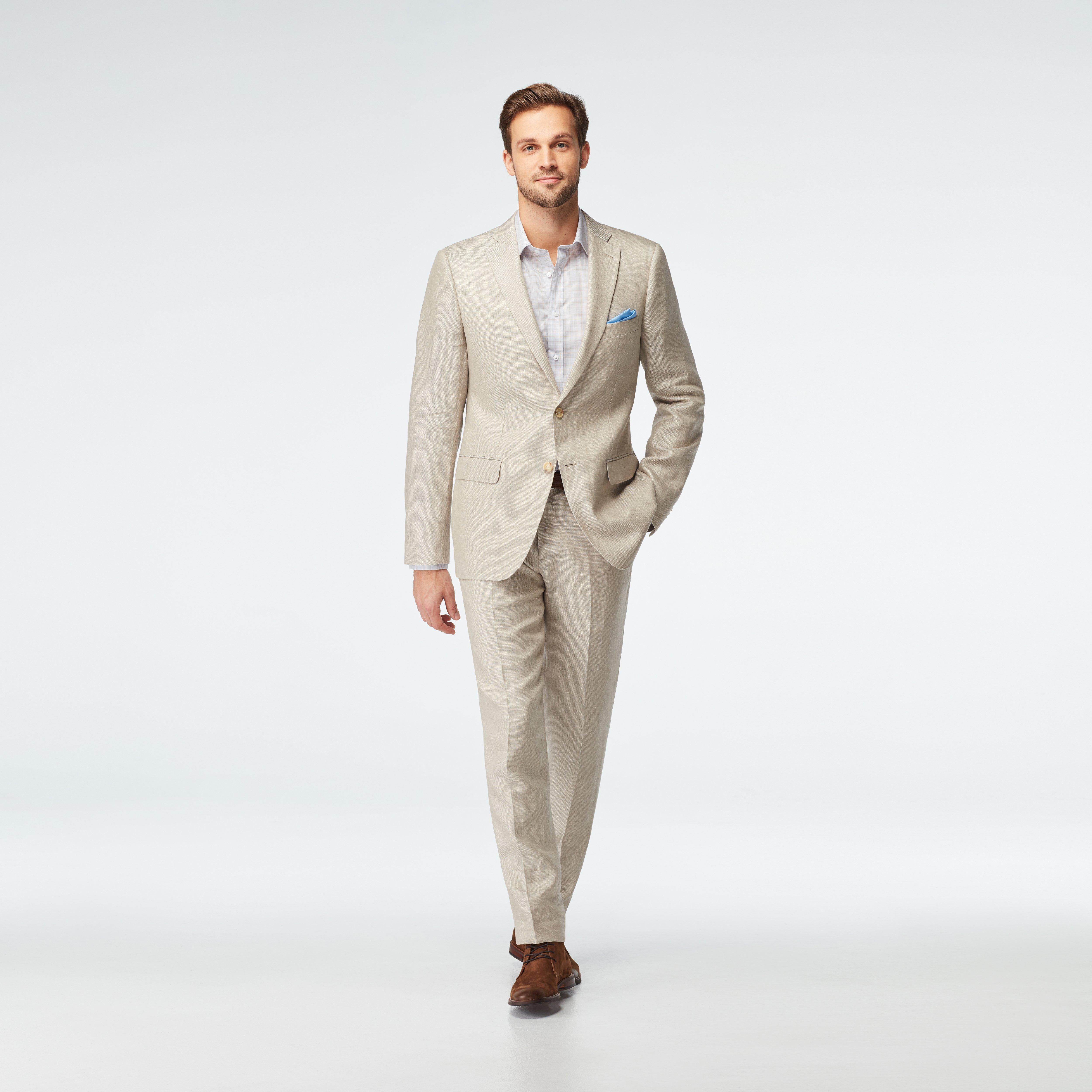Custom Blazers Made For You - Sailsbury Linen Cream Blazer | INDOCHINO