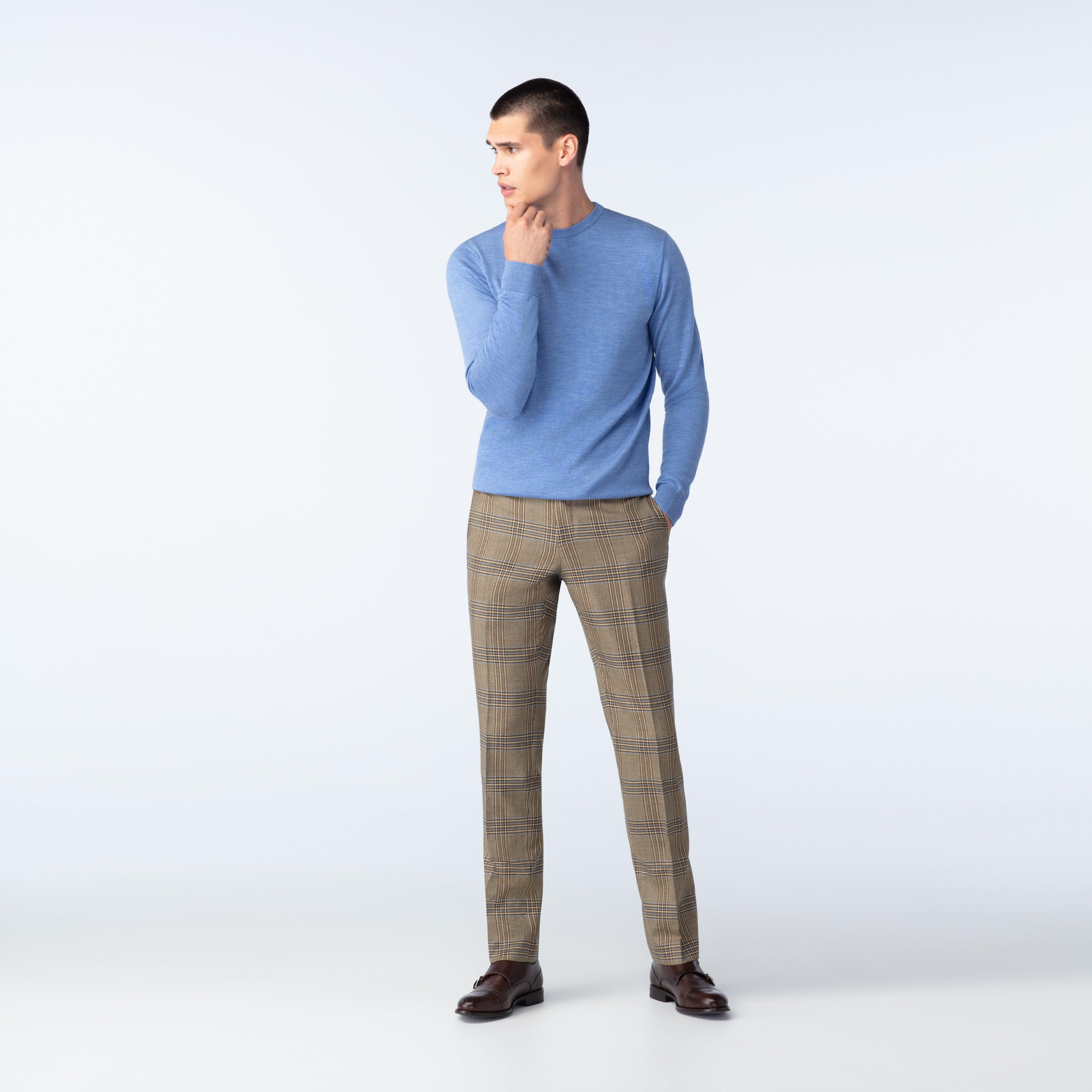 Custom Pants Made For You - Gillingham Glen Check Brown Pants | INDOCHINO